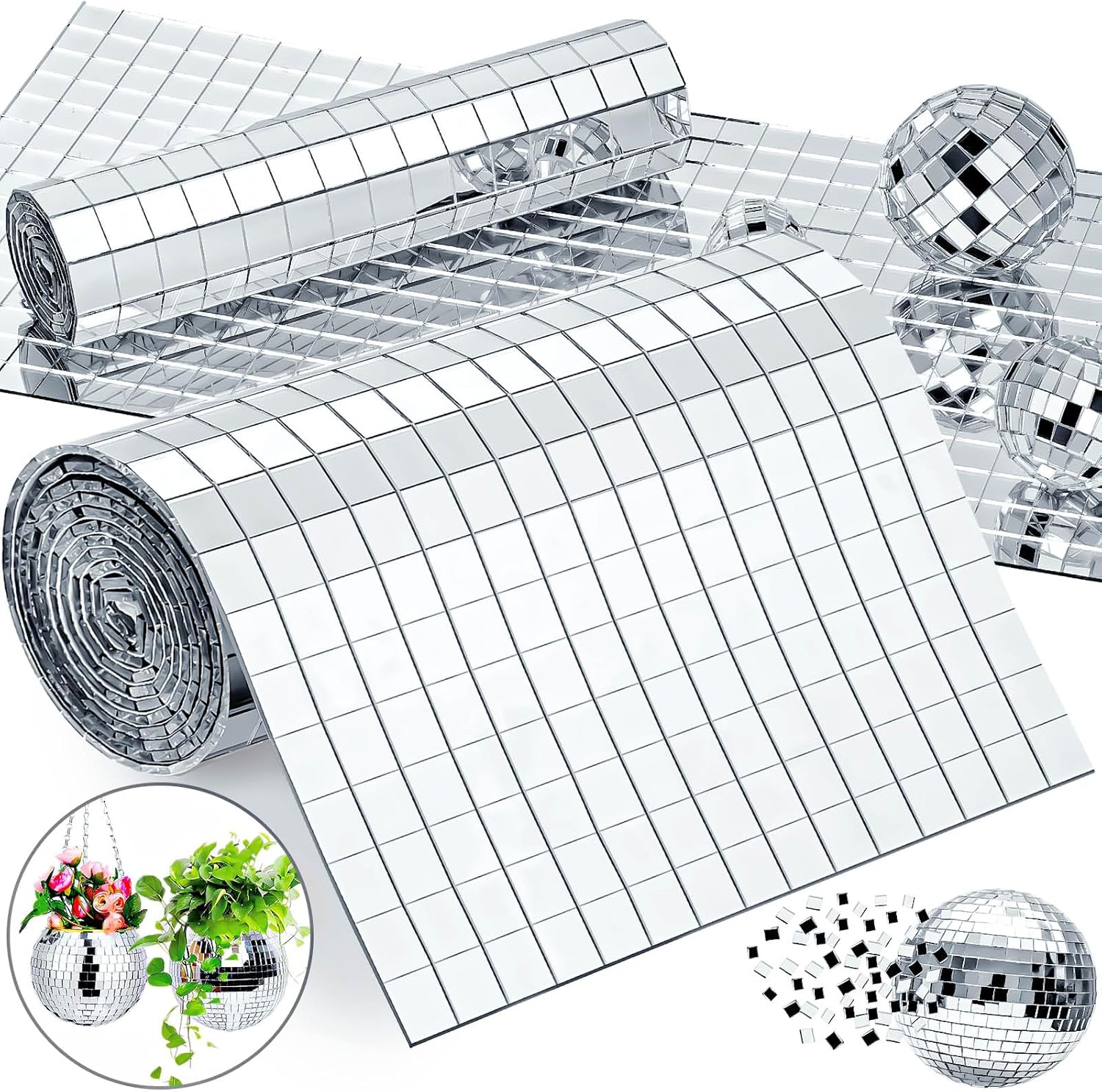 Amazon.com: MGZTTHW 10x10mm Disco Tiles Self Adhesive 1800pcs Mirror ...