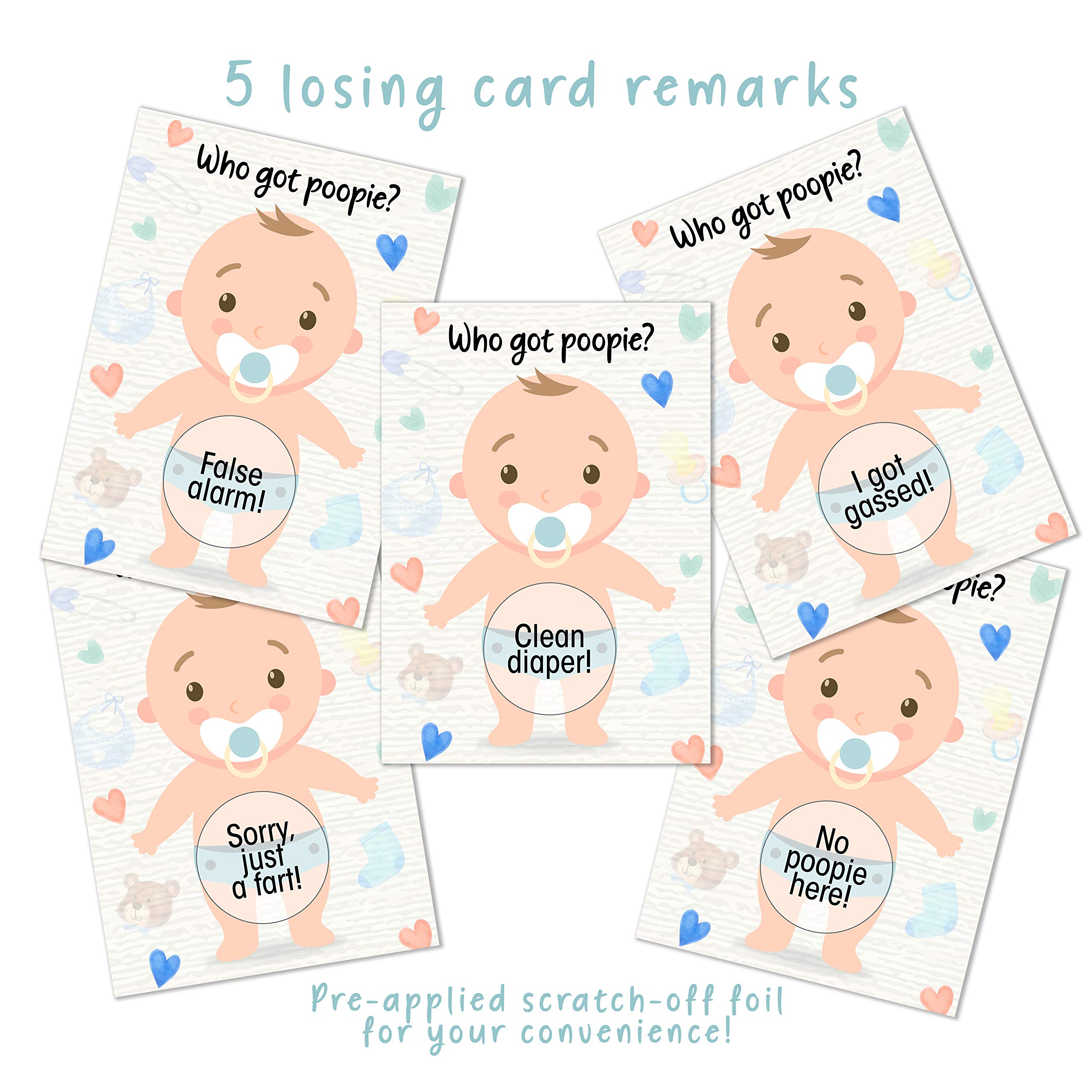 Baby Shower Bingo Baby Shower Poop Scratch Off Game - Set Of 40 Cards ...