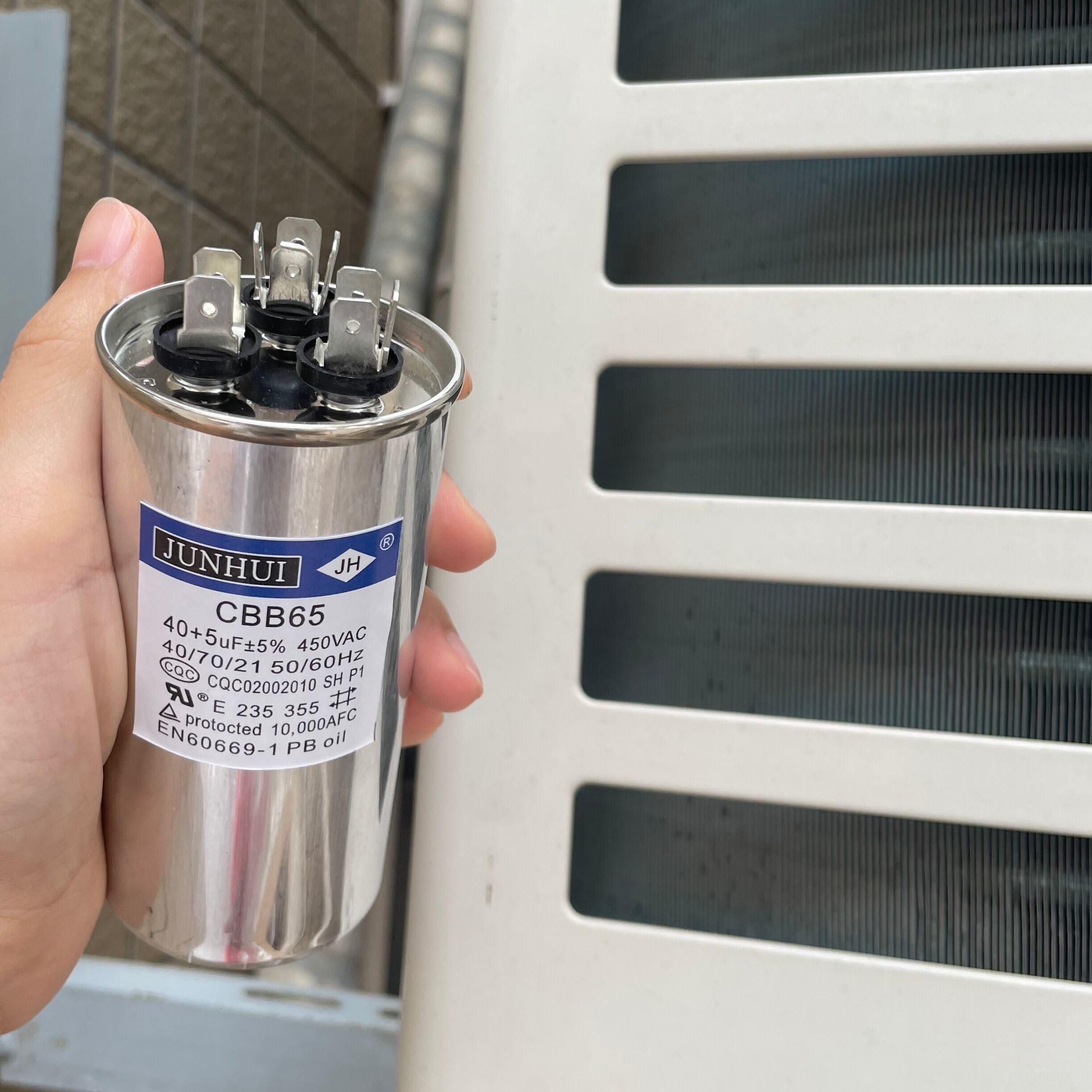 Snapklik.com : 40/5 uF 40+5 MFD 370VAC Or 440VAC Dual Run Start Round A ...