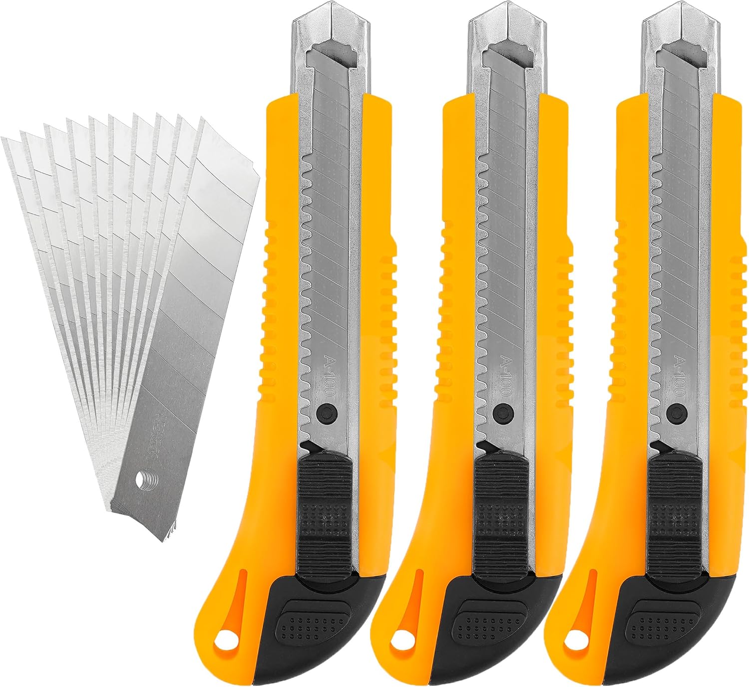 FeiLyKi 18mm 3-Pack Exacto Knife Multi-Purpose Utility Knife Box Cutter ...