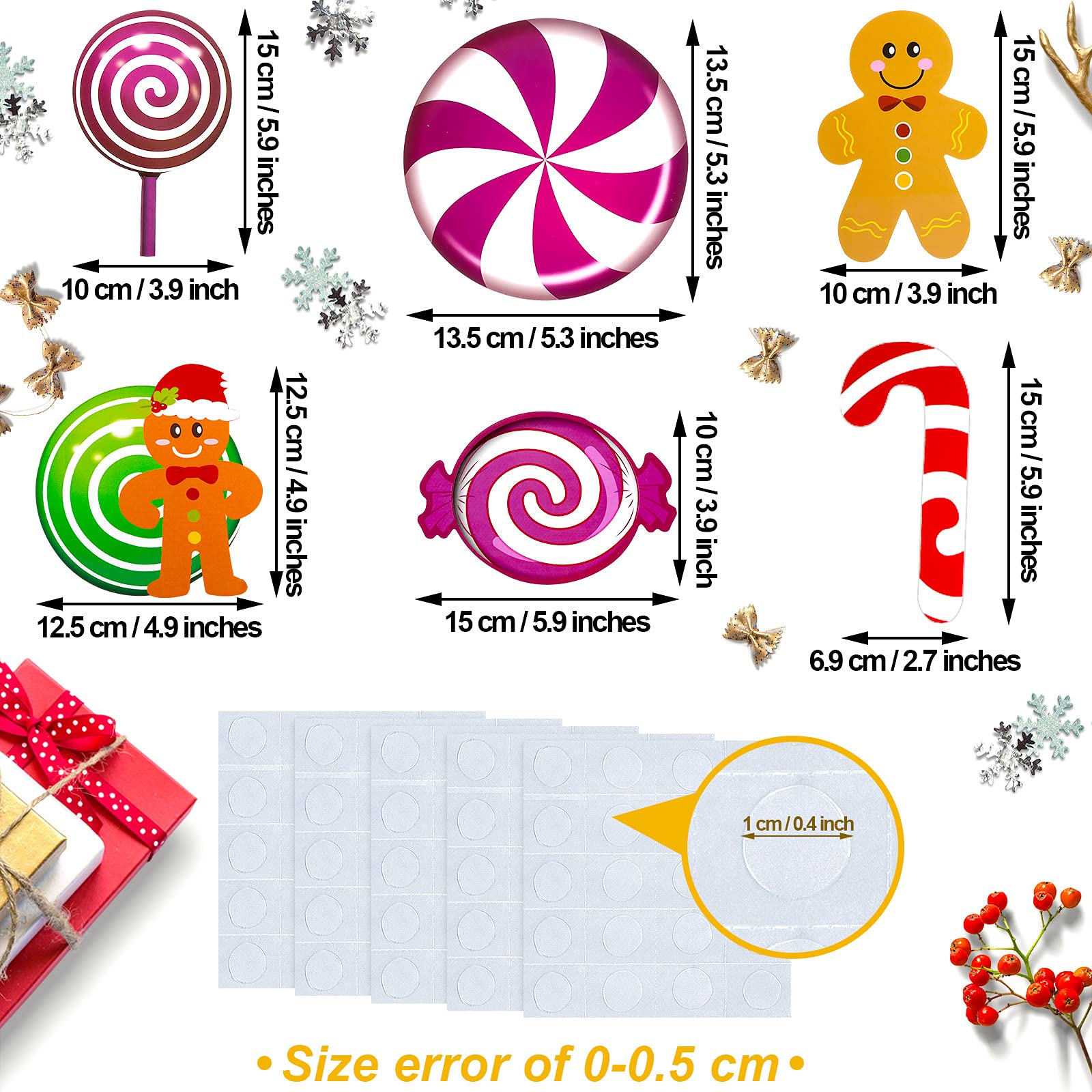 Snapklik.com : 60 Pieces Christmas Peppermint Candyland Party Wall ...