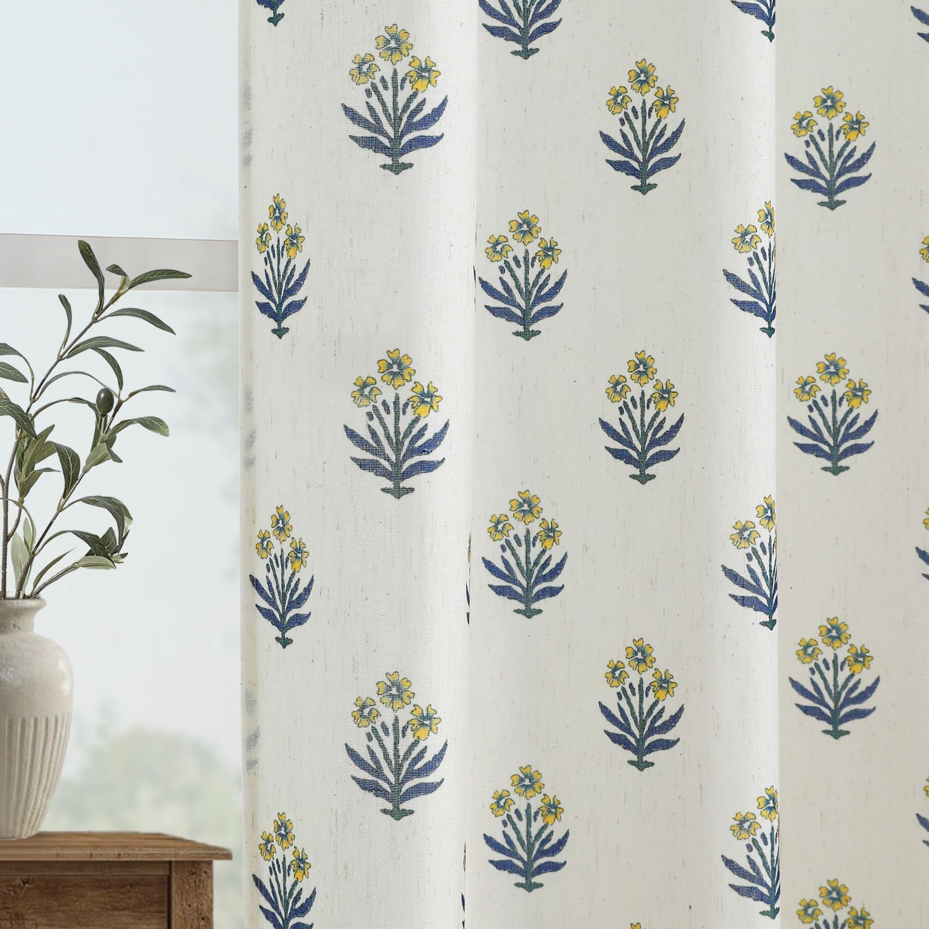 Amazon.com: Colorful Curtains for Kids Room Bedroom,Sheer Boho Floral ...