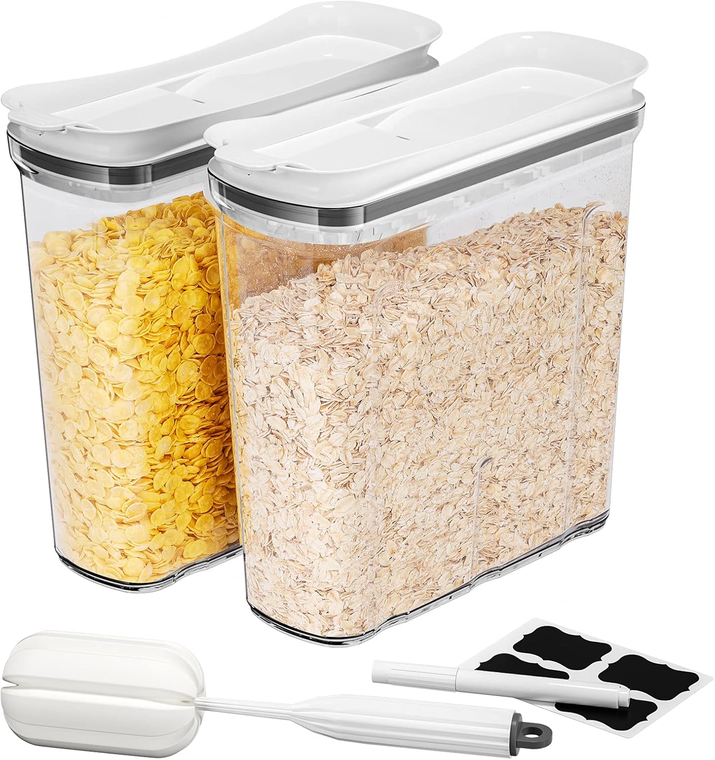 Amazon.com: LeonDia 2 Packs Cereal Containers Storage, Airtight Food ...