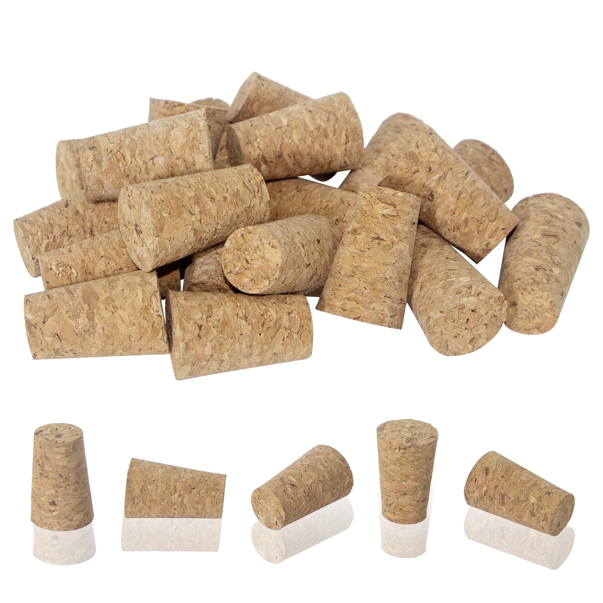 Amazon.com: 20 Pack Tapered Cork Stoppers, Natural Soft Wine Corks for ...