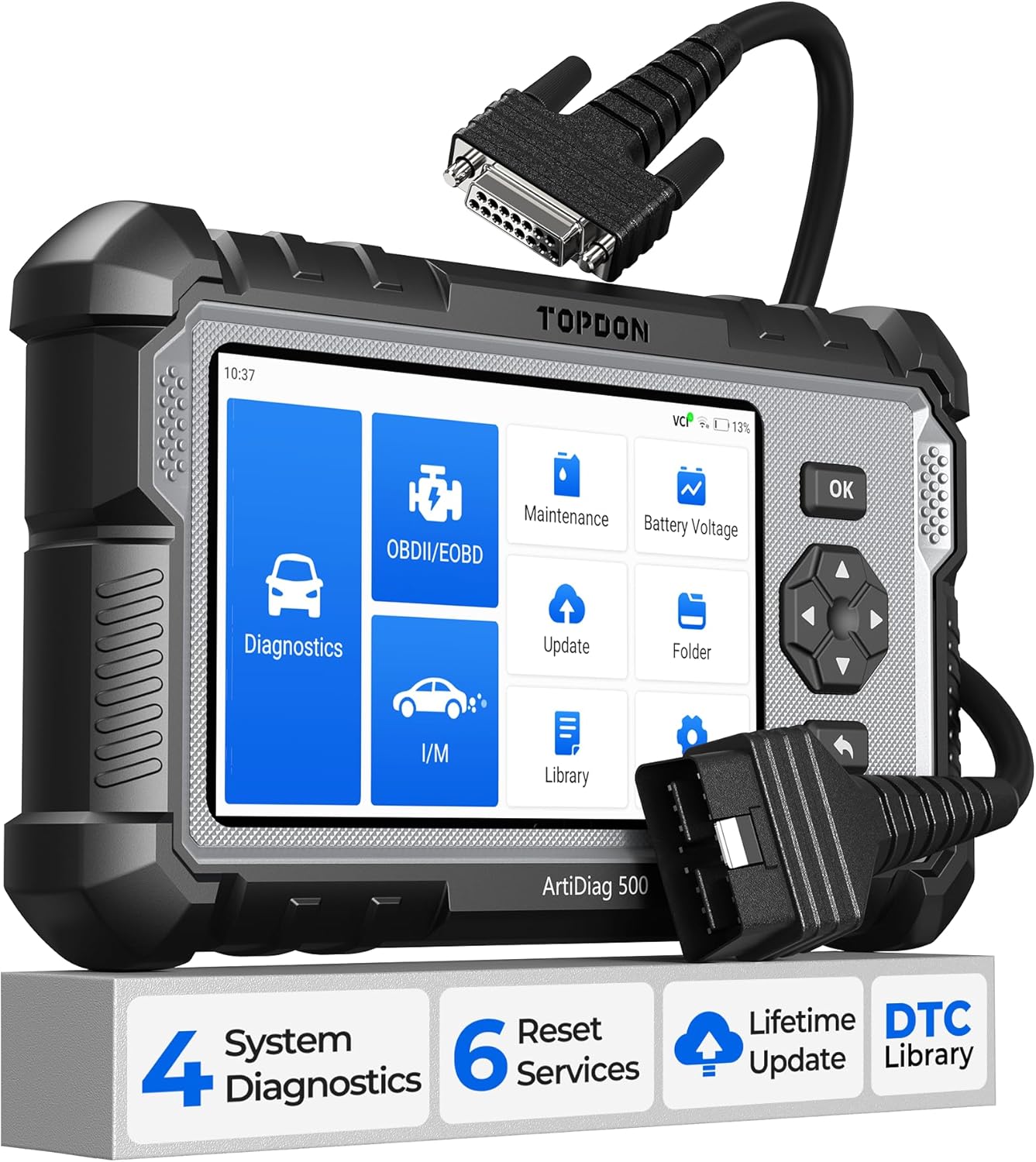 TOPDON OBD2 Scanner ArtiDiag500, Engine ABS SRS Transmission ...