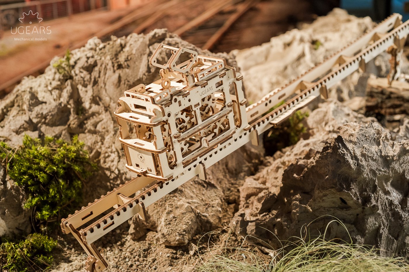 Buy UGears Tram with Rails Wooden Train Puzzle 3D Mechanical Craft Set ...