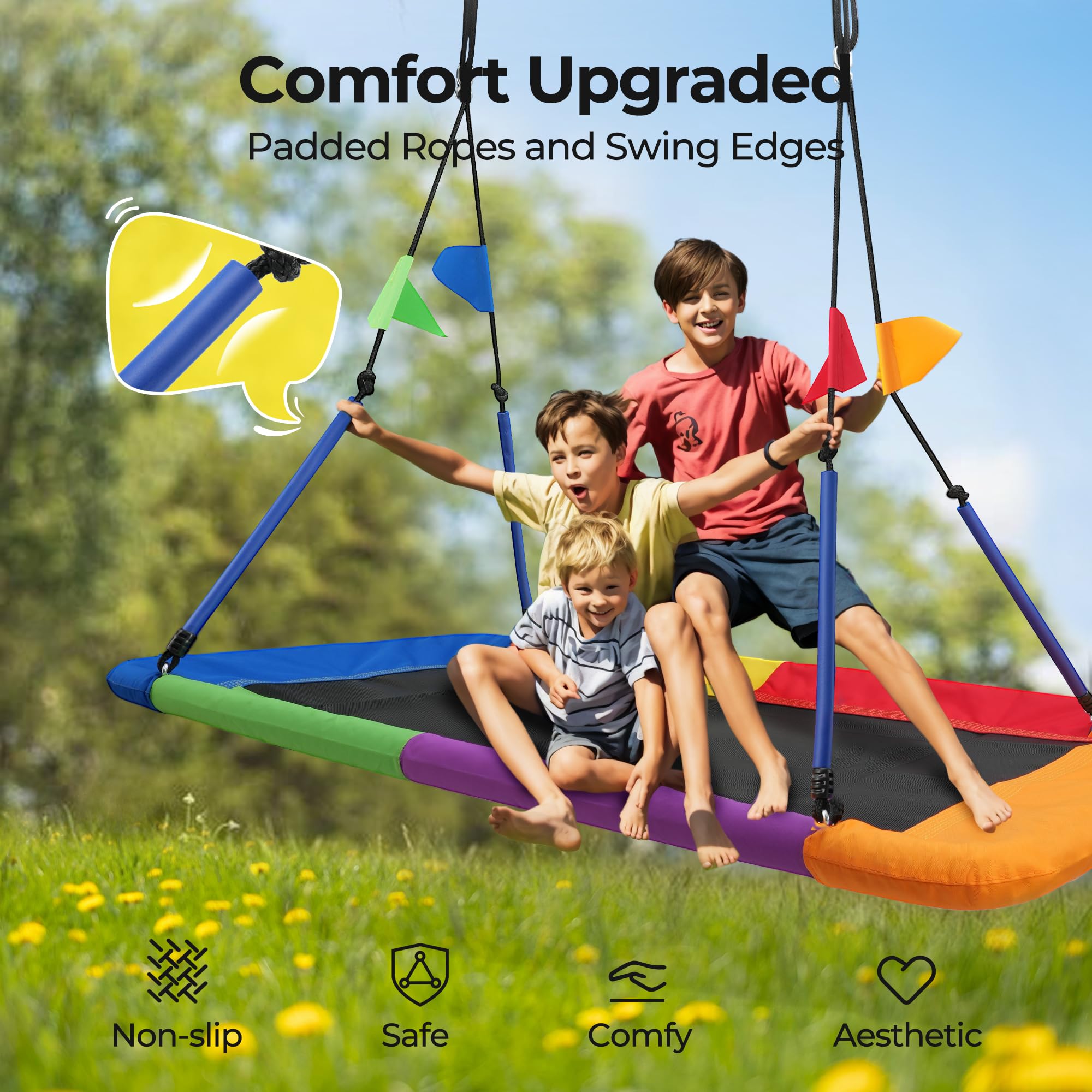 Snapklik.com : PACEARTH Tree Swing Rectangular Swing Set For Kids And ...
