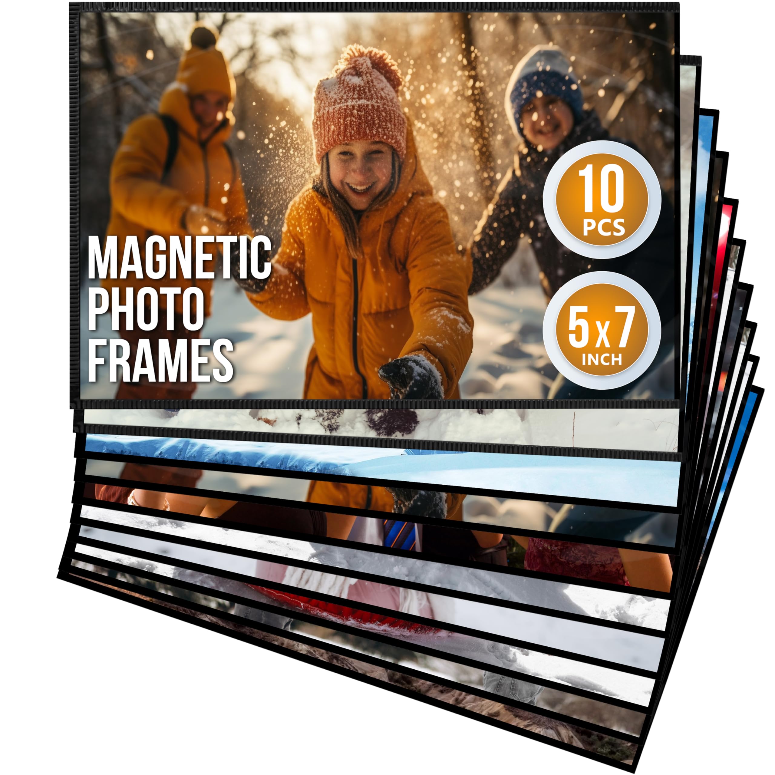 10 Pack 5x7 Magnetic Picture Frames for Refrigerator - Magnet Picture ...