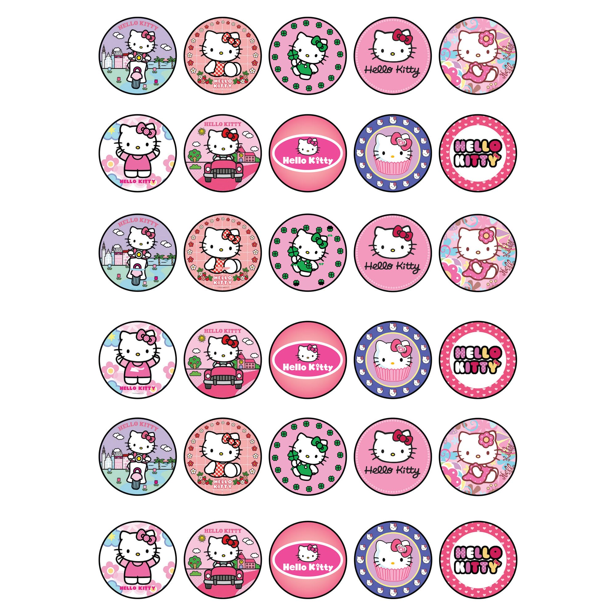 Amazon.com: 30 x Edible Cupcake Toppers – Cute Pink Cat Inspired Party ...