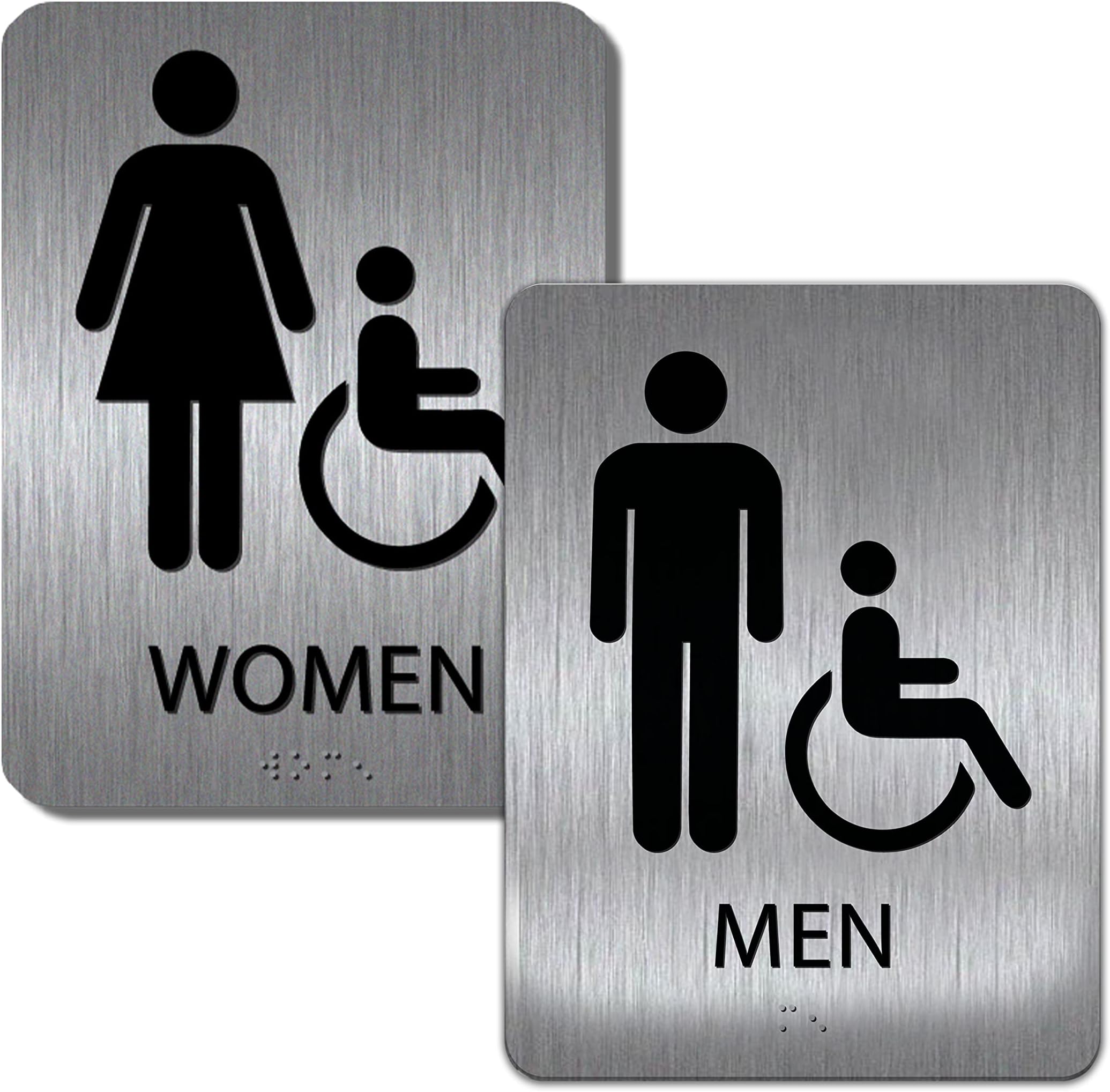 Amazon.com: ALPHA DOG ADA SIGNS - Men's & Women's Bathroom Sign with ...