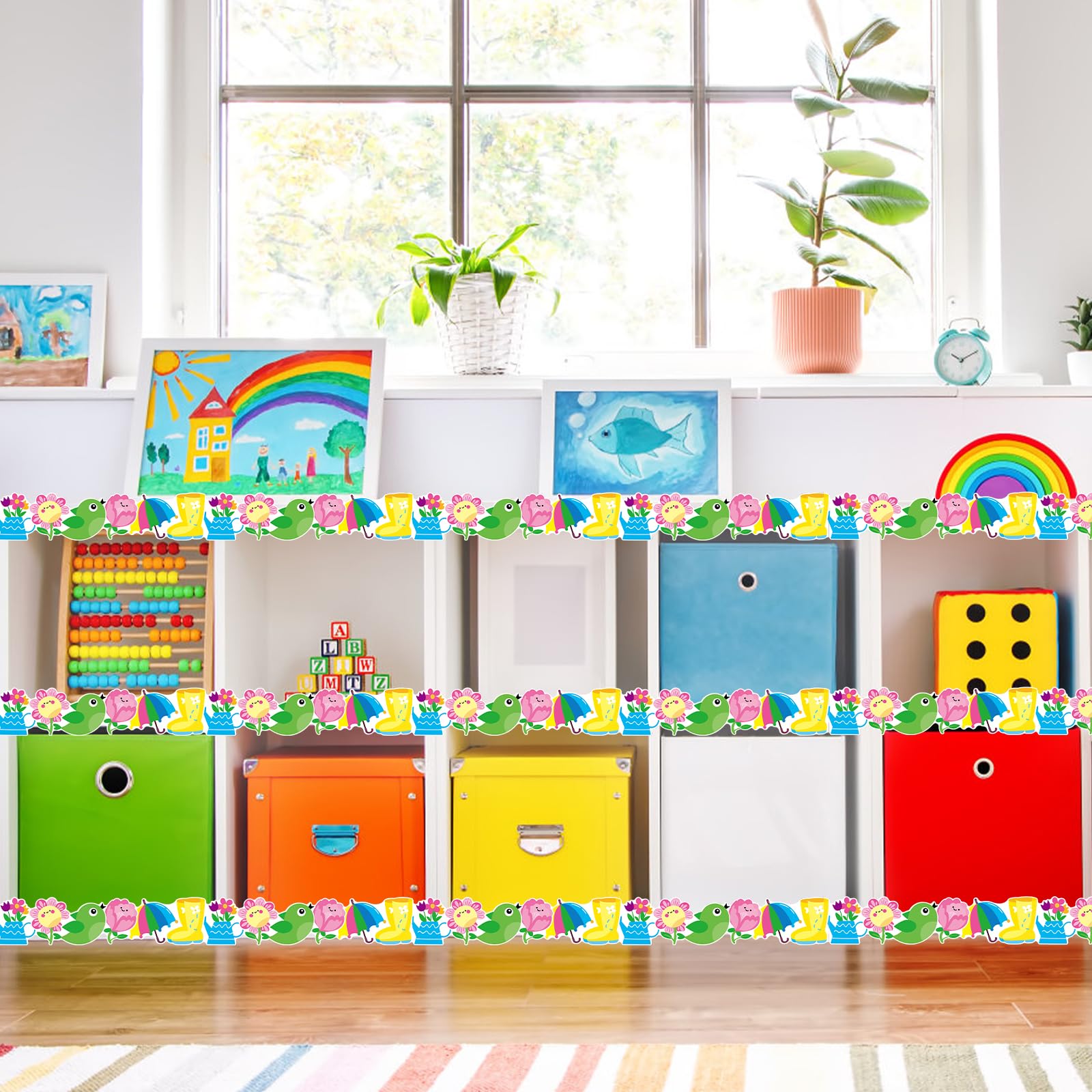 Snapklik.com : 65.6 Feet Spring Flower Bulletin Board Border Springtime ...