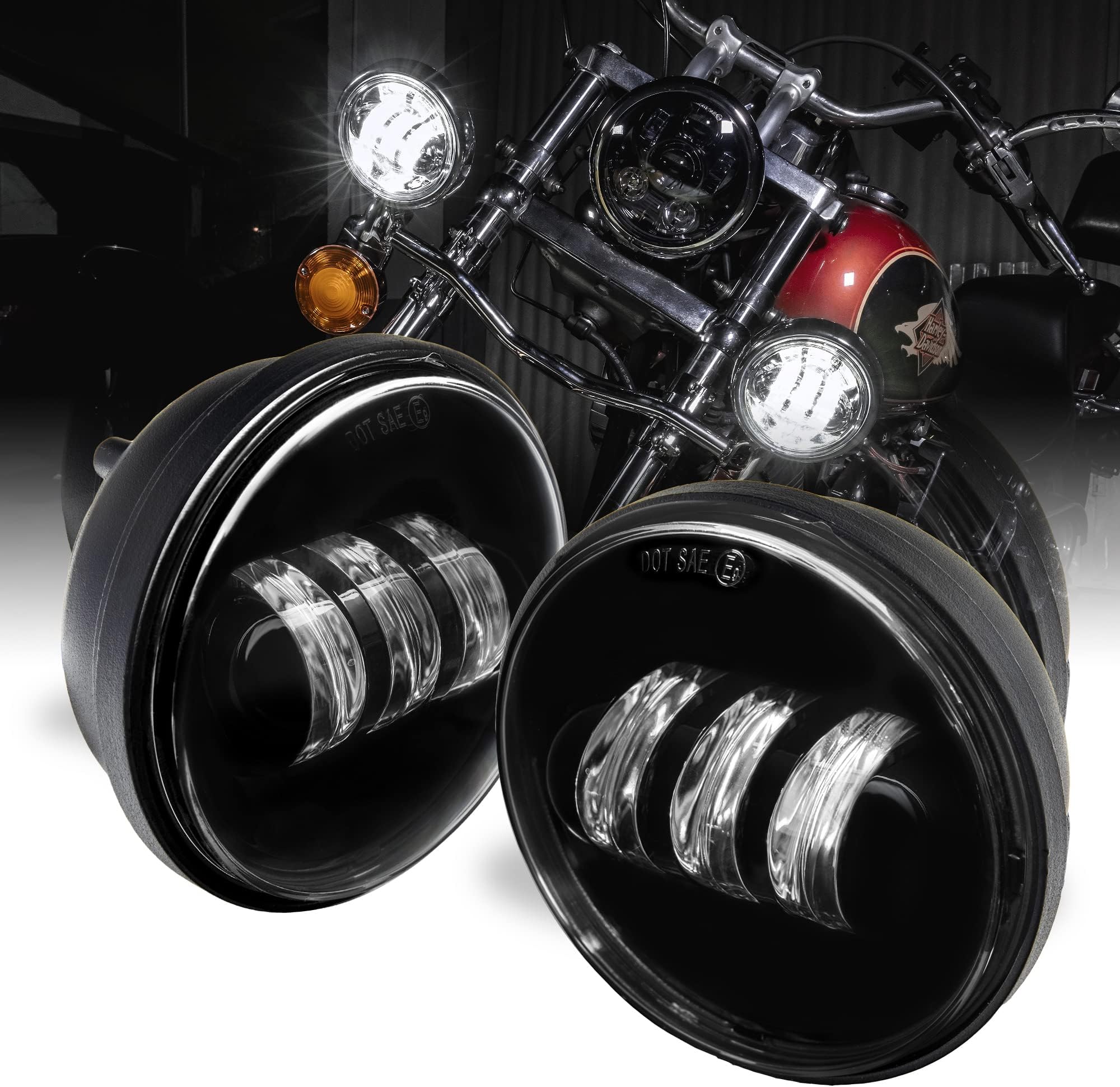 Amazon.com: 4-1/2" Led Auxiliary Spotlight Passing Light W/Housing ...