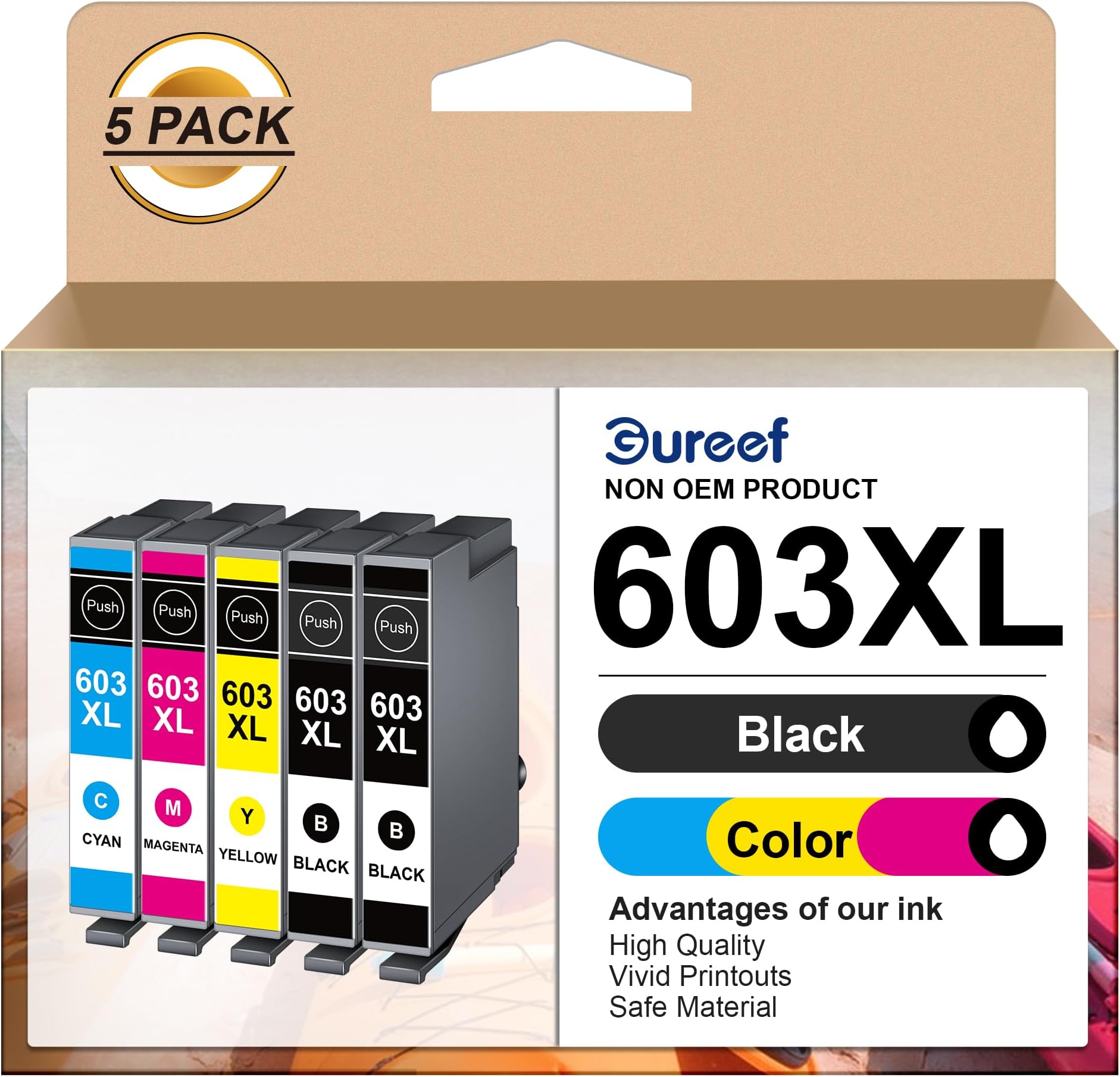 Gureef 603XL Ink Cartridges for Epson 603 for 603XL Ink Cartridges ...