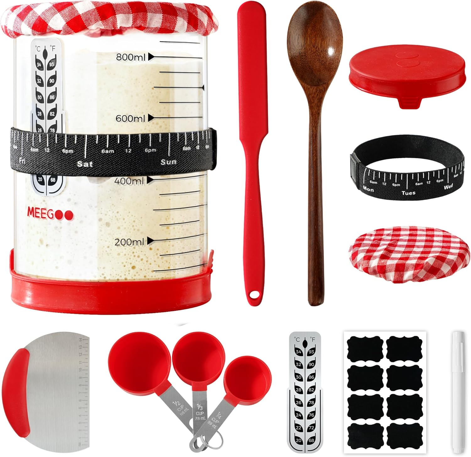 Amazon.com: Sourdough Starter Kit Beginners, 34OZ Sourdough Starter Kit ...