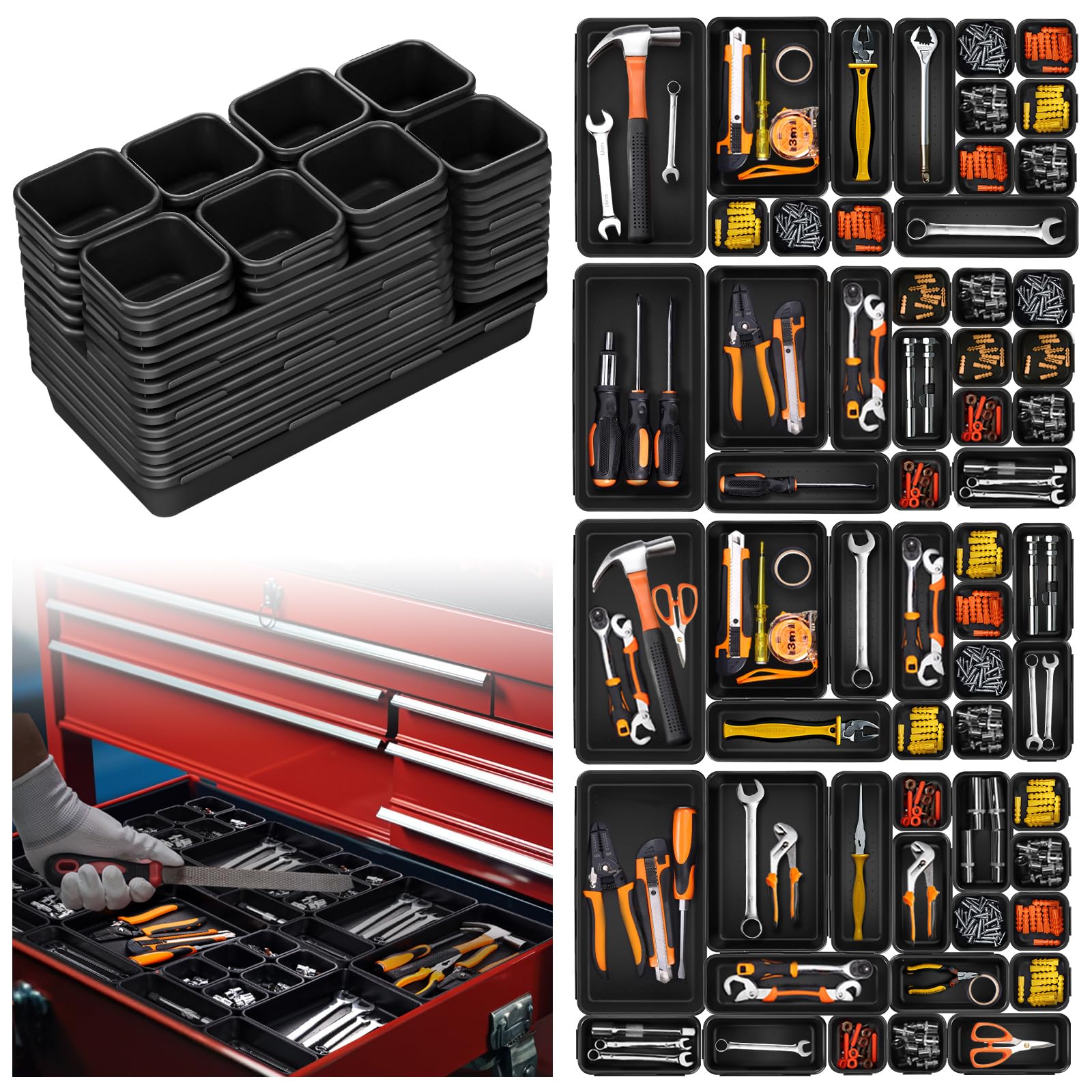 AXNSATRE Sortierbox Schubladen Werkstatt Werkzeug Organizer - 26 Stück ...