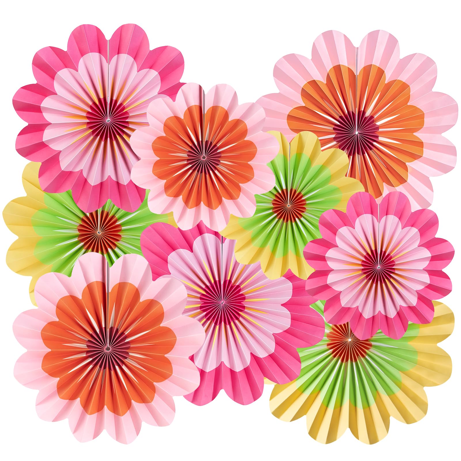 Amazon.com: Easy Joy Paper Fan Decorations Hanging Flower Fans Floral ...