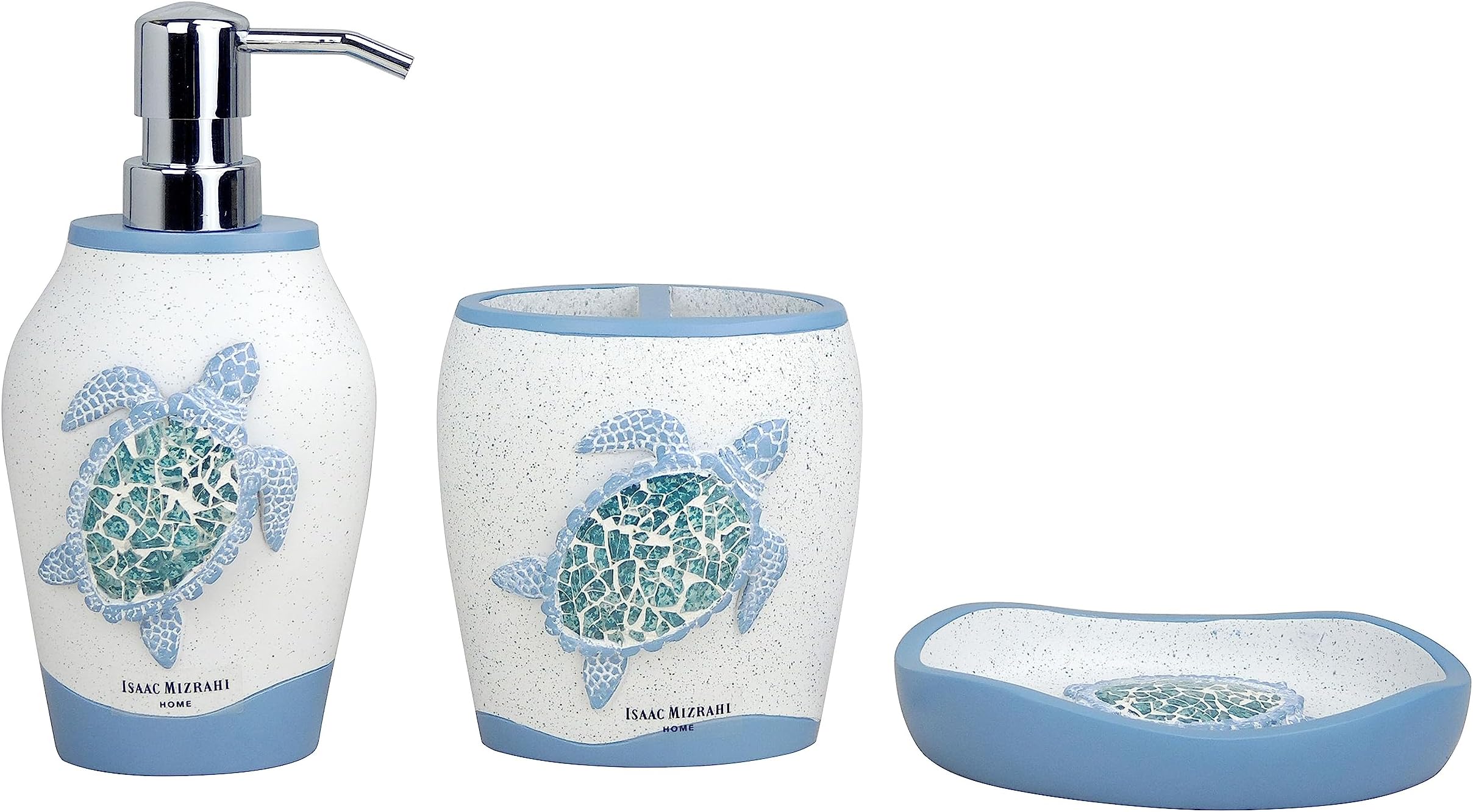 Amazon.com: Isaac Mizrahi Bathroom Accessories Set with Soap Dispenser ...