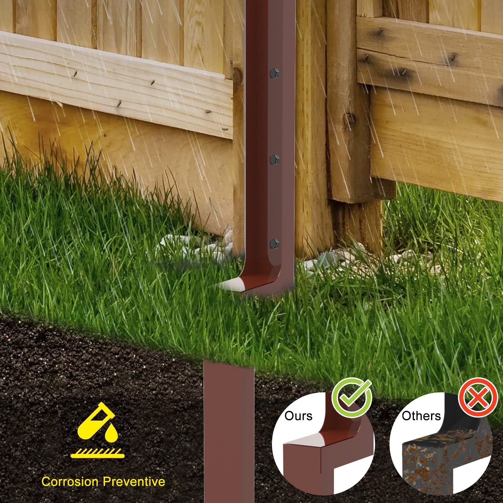 Snapklik.com : 4 Pack Fence Post Repair Kit - Quick Fix Broken Wooden ...