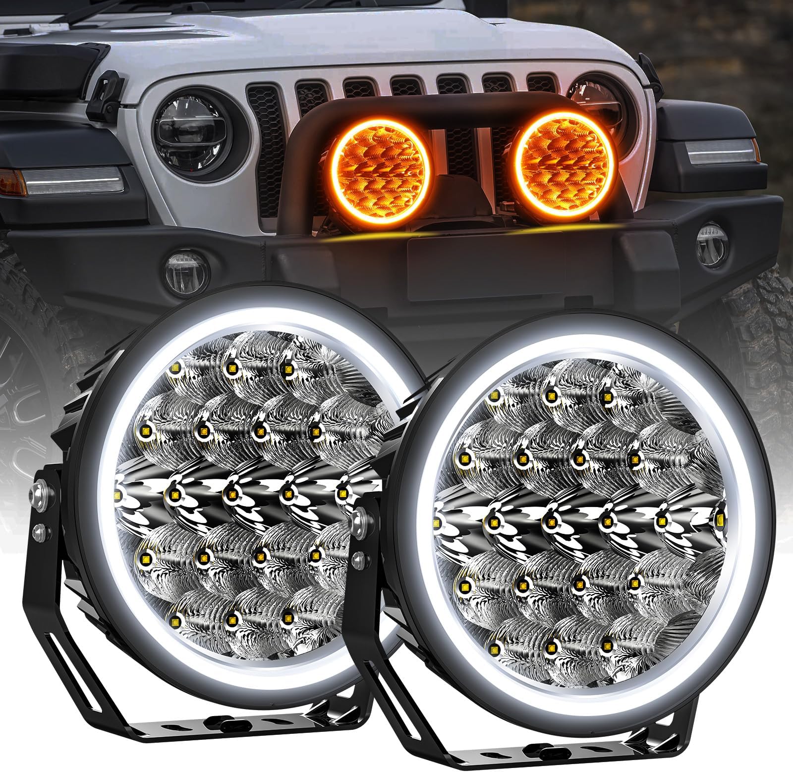 Amazon.com: CO LIGHT 6.5 Inch Round LED Driving Lights with DRL - 160W ...
