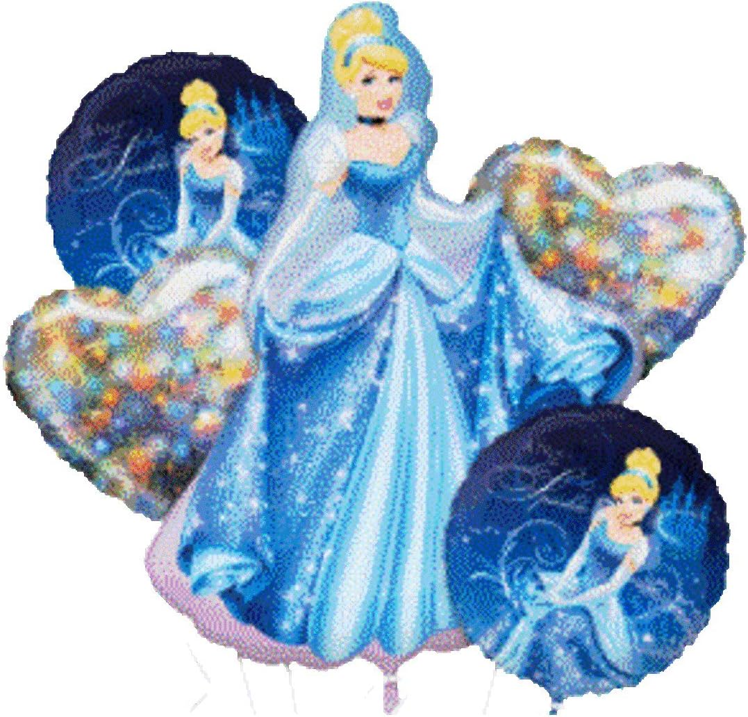 Amazon.com: Cinderella Balloon Bouquet - Cinderella Balloons - 5 Count ...