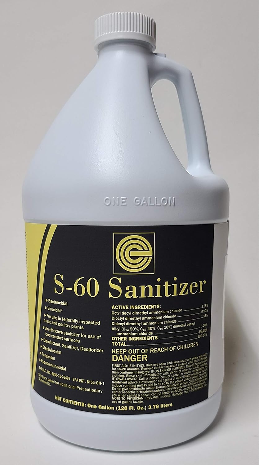 Amazon.com: 2 Pack S-60 Sanitizer: EPA Registered, N-Listed, Food ...
