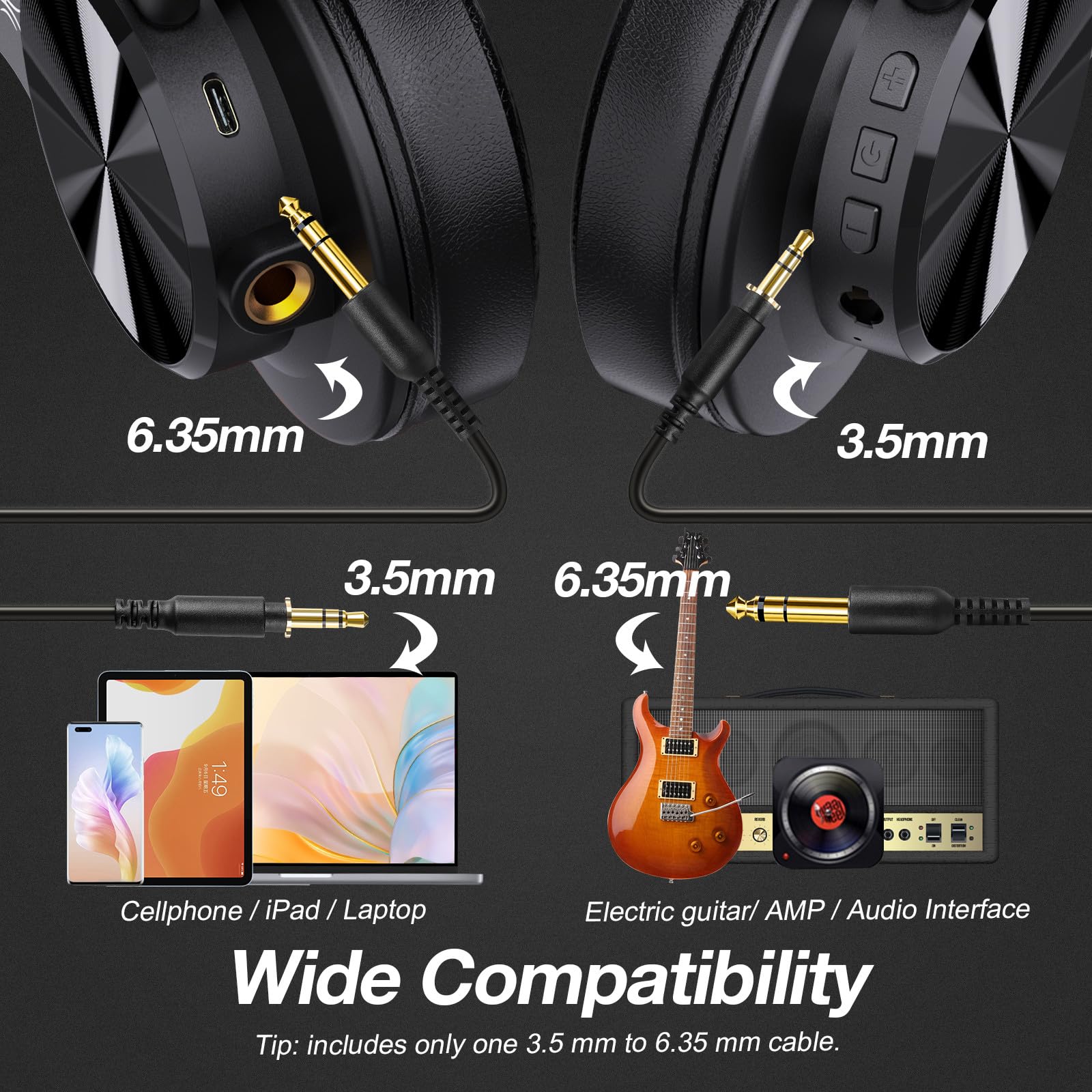 Snapklik.com : OneOdio A70 Bluetooth Over Ear Headphones, Wireless ...