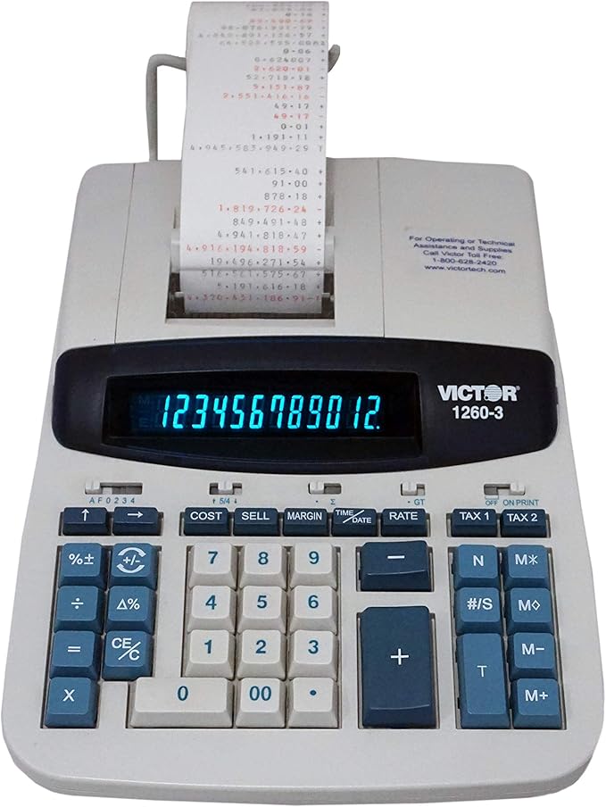 Amazon.com : Victor 1260-3 12 Digit Heavy Duty Commercial Printing ...