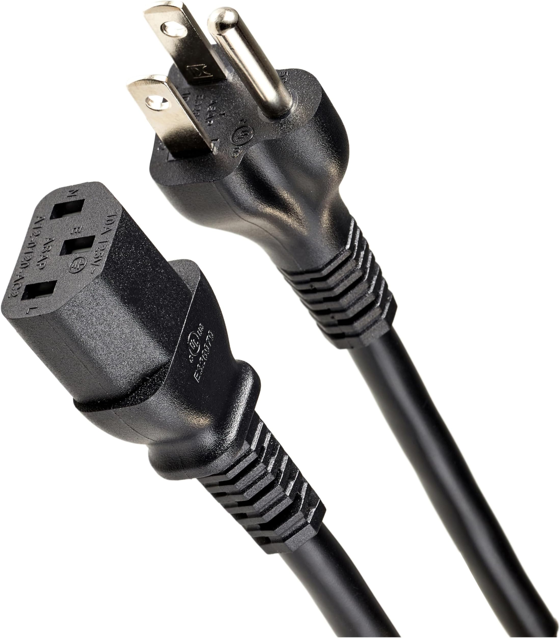 Amazon.com: Amazon Basics PC Power Cord, 10 feet, AC Power Cord for ...