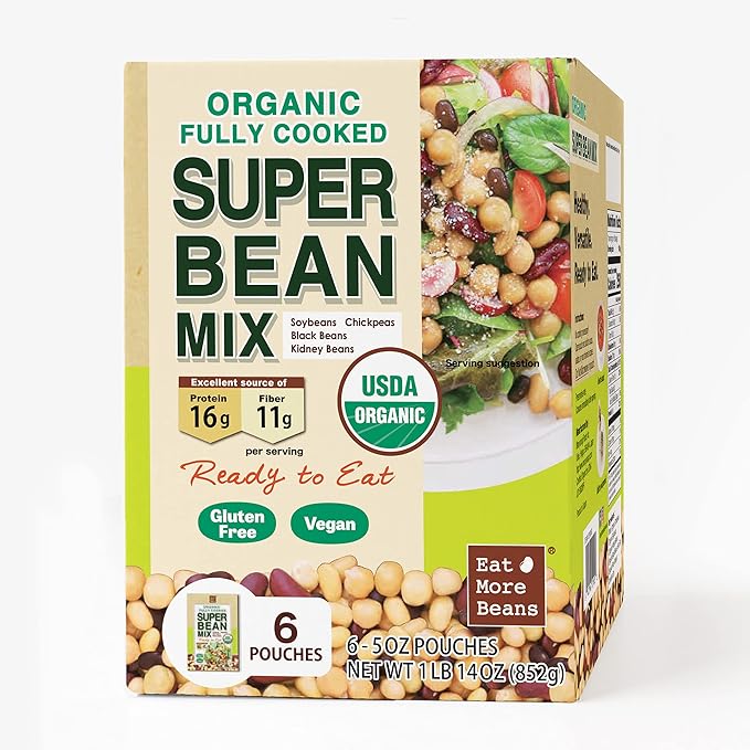 Amazon.com: 【Eat More Beans】Organic Fully Cooked Super Bean Mix ...