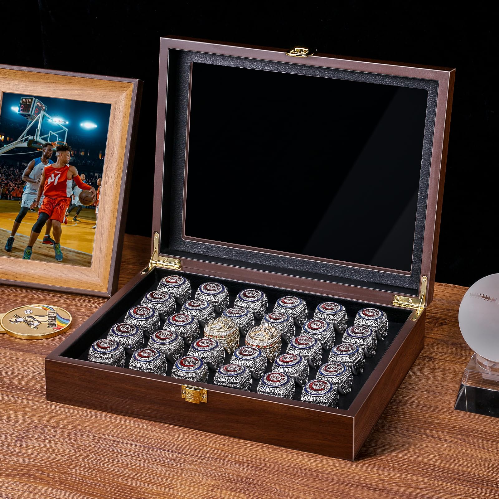 Snapklik.com : Ring Display Case Championship, Sports Baseball Ring ...