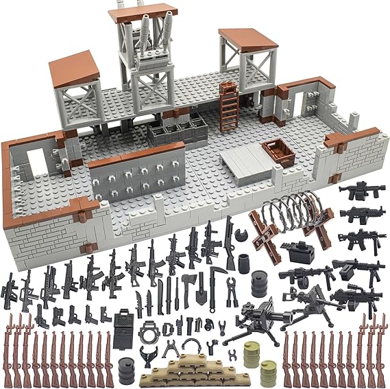 Amazon.com: 500+ Pcs Military Base Building Brick Sets Include Defence ...