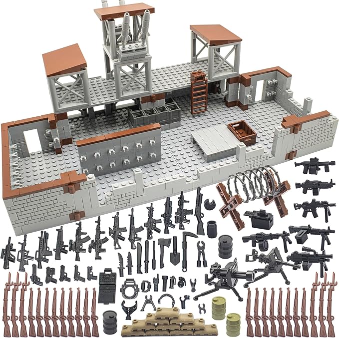 Amazon.com: 500+ Pcs Military Base Building Brick Sets Include Defence ...