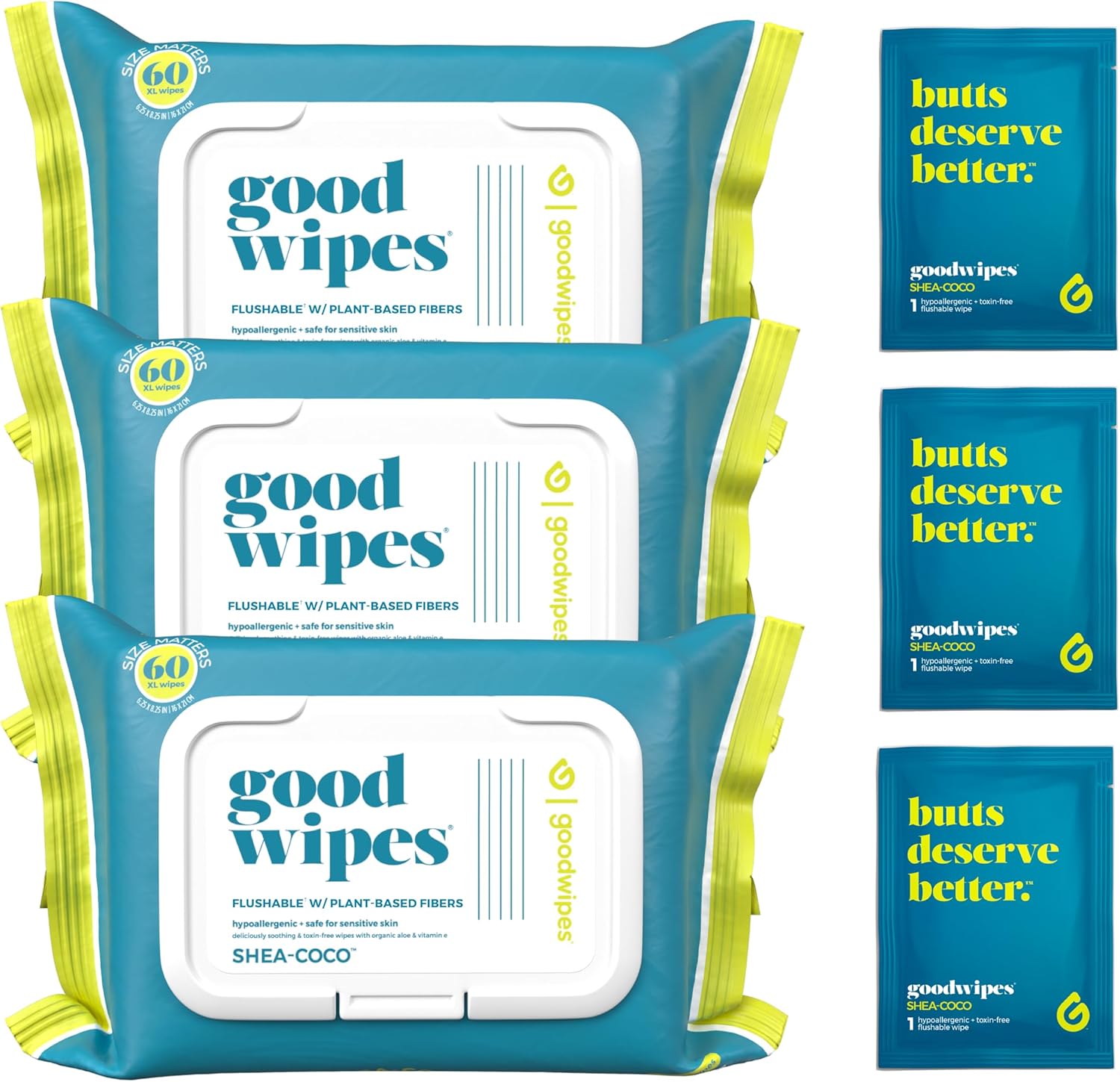 Amazon.com: Goodwipes Flushable Butt Wipes - Vitamin E & Aloe - Soft ...