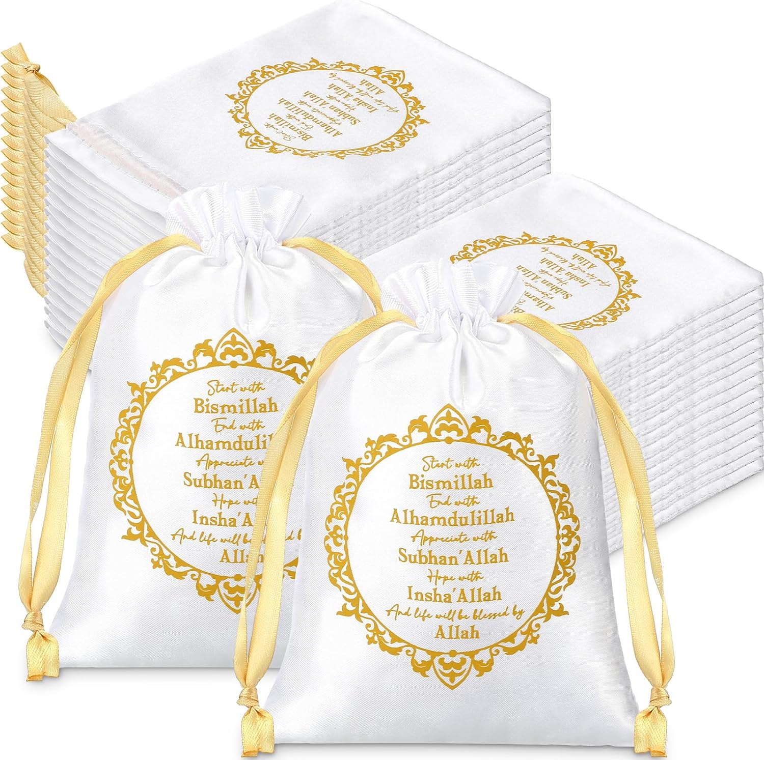 Amazon.com: SATINIOR 36 Pcs Eid Ramadan Mubarak Satin Gift Bags 5 x 7 ...