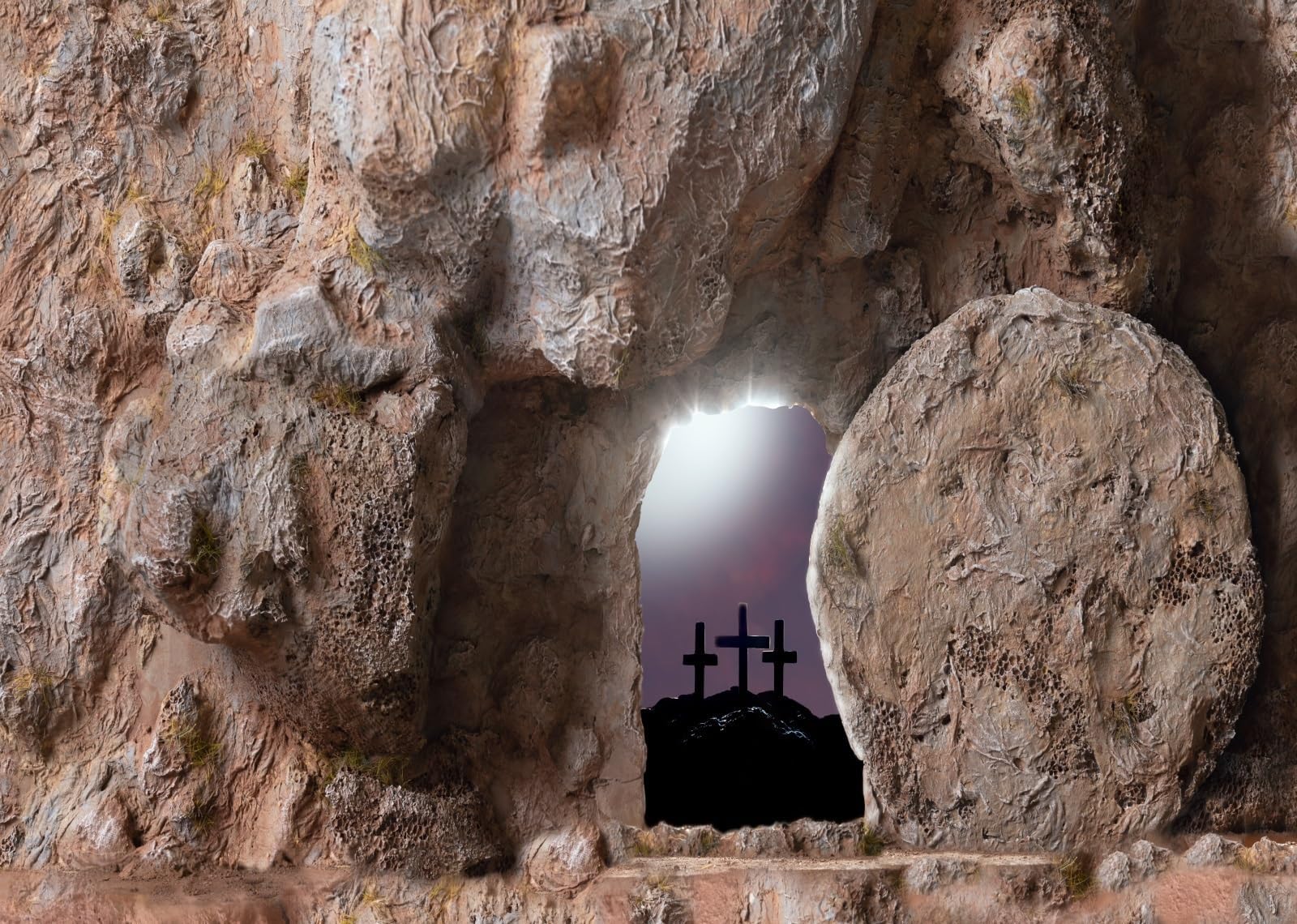 Amazon.com : Loccor 7x5ft Fabric Empty Tomb Backdrop Resurrection of ...