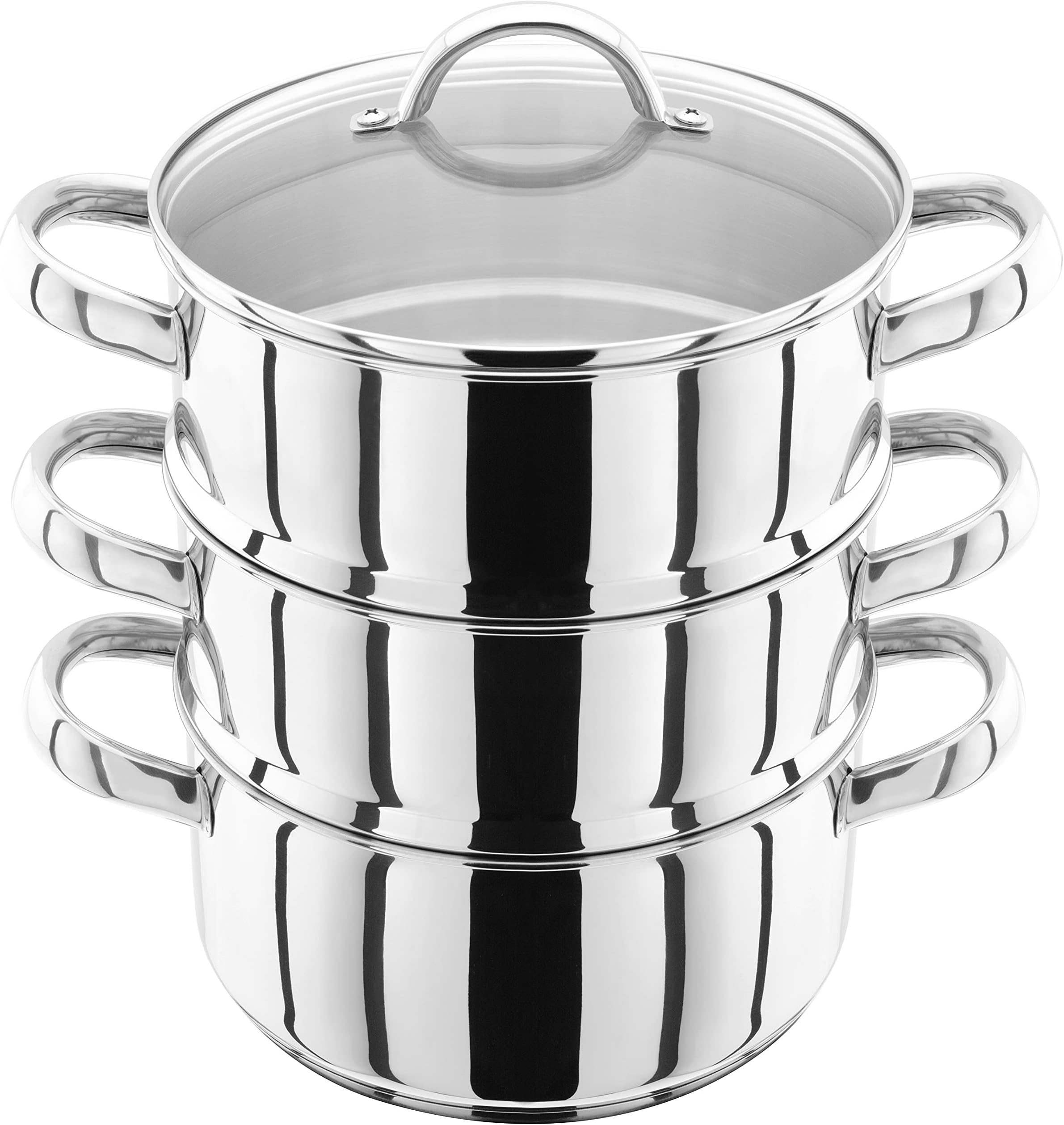 Buckingham Three Tier Steamer Set with Glass Lid 20 cm : Amazon.co.uk ...