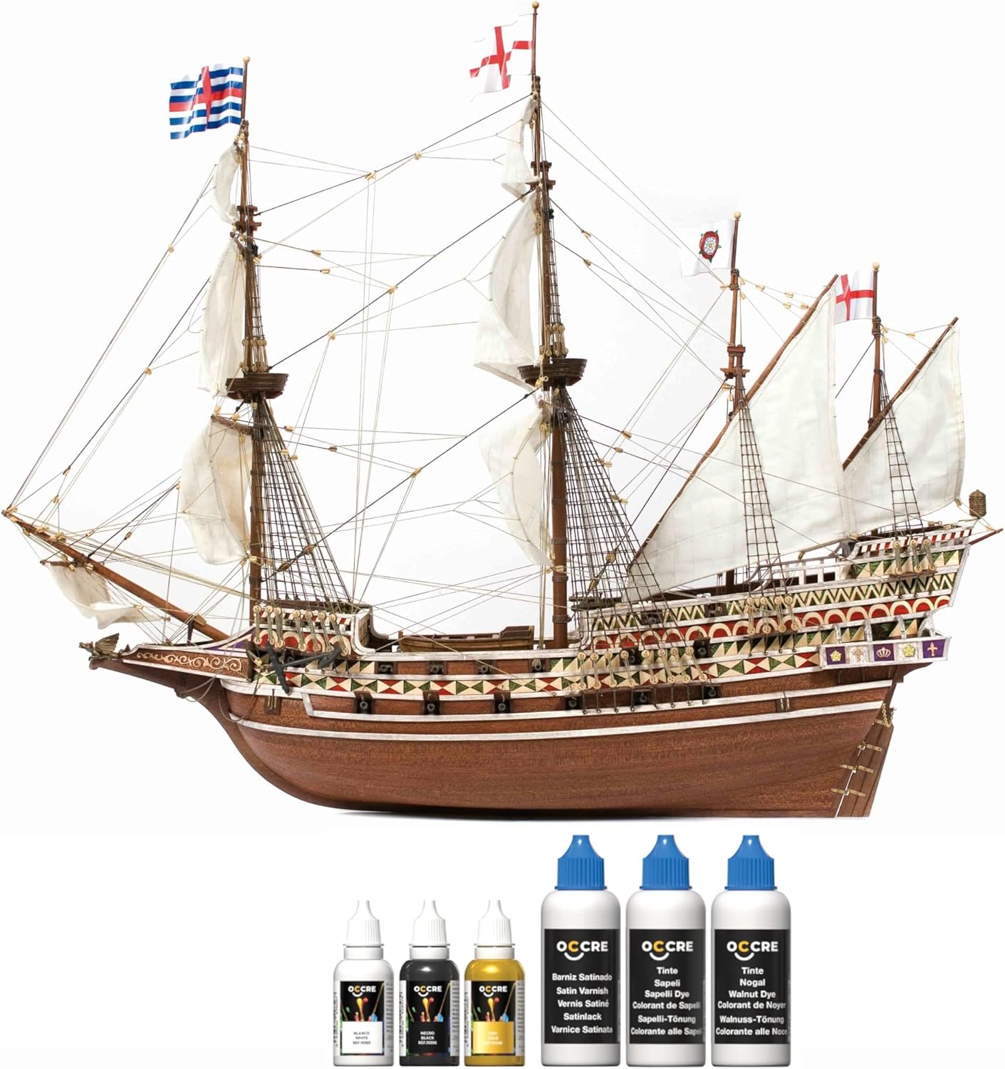 Amazon.com: OcCre HMS Revenge 1:85 Scale Wooden Ship Construction Model ...