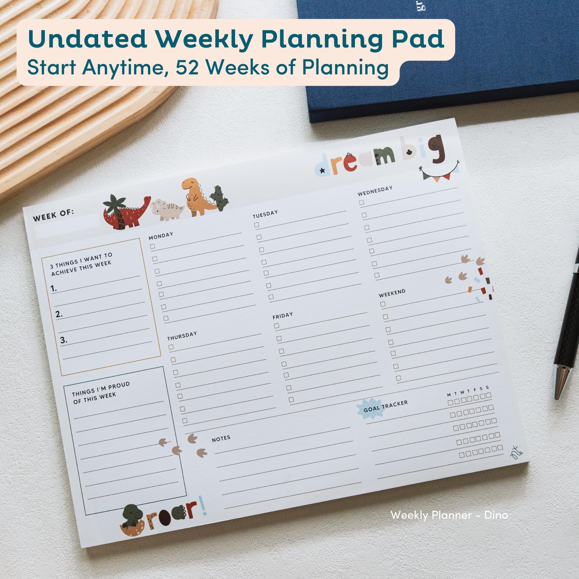 Snapklik.com : Weekly Planner Pad Tear Off - 52 Undated Weekly Planner ...