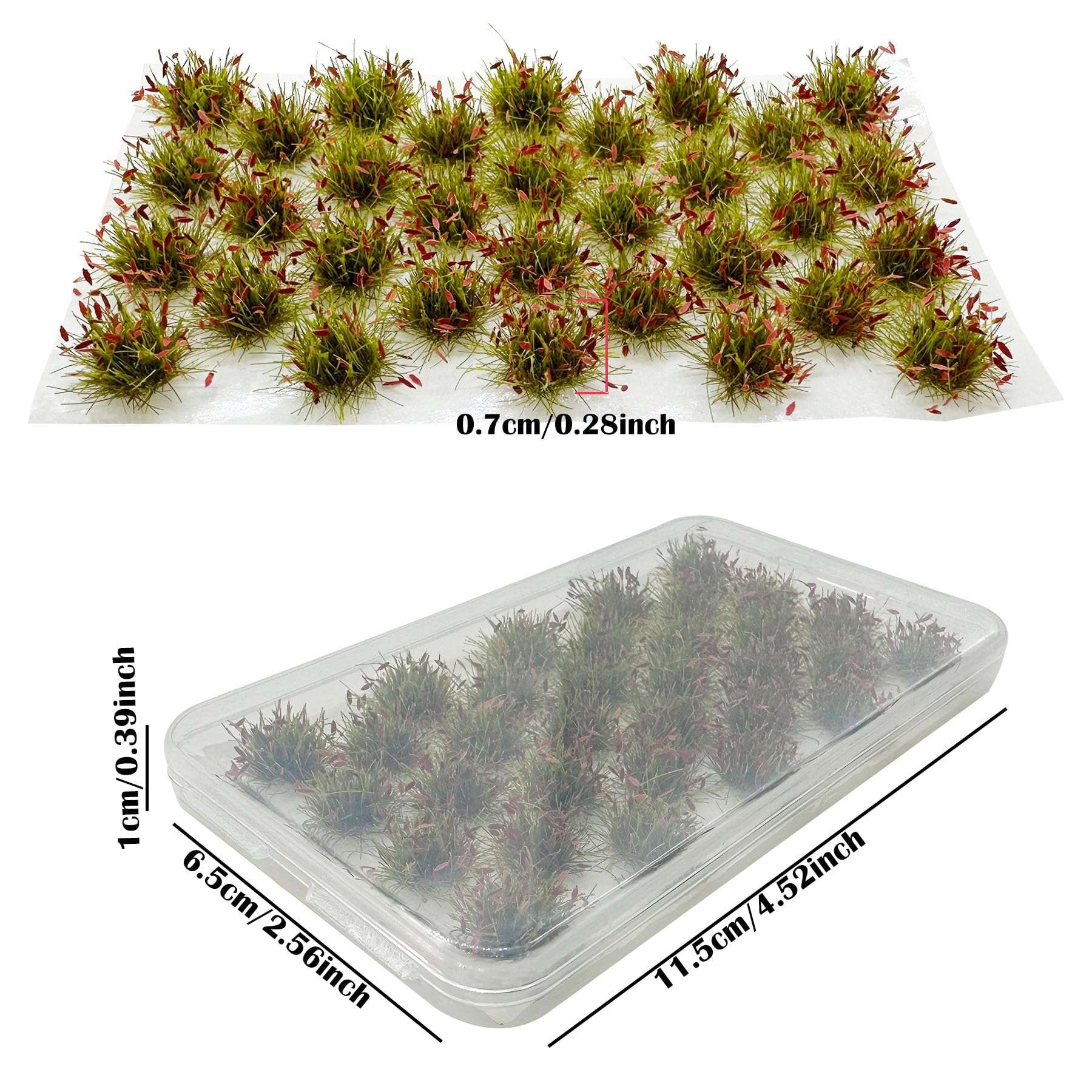 Woohome 32 PCS Miniature Grass Cluster, Red Static Grass Tuft Model ...
