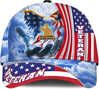 Vetadn US Veteran Hat Patriotic Hats for Men Military Retired Hats ...
