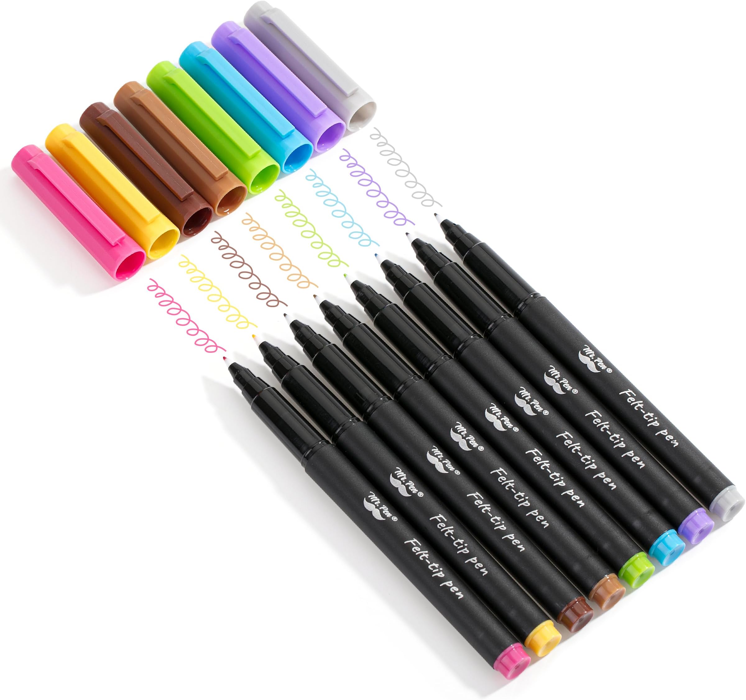 Amazon.com : Mr. Pen- Fineliner Pens Colored, 18 Pack, Ergonomic ...