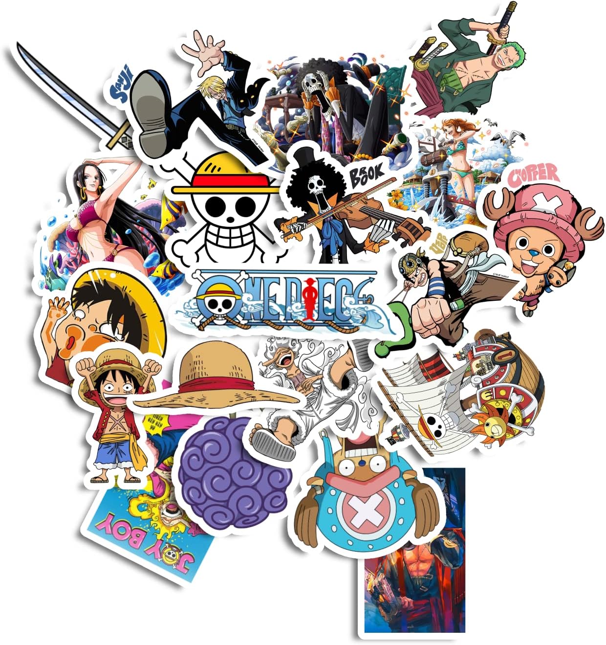 Animes On Trend Pack of 32 One Piece Wanted Poster Stickers for Laptop ...