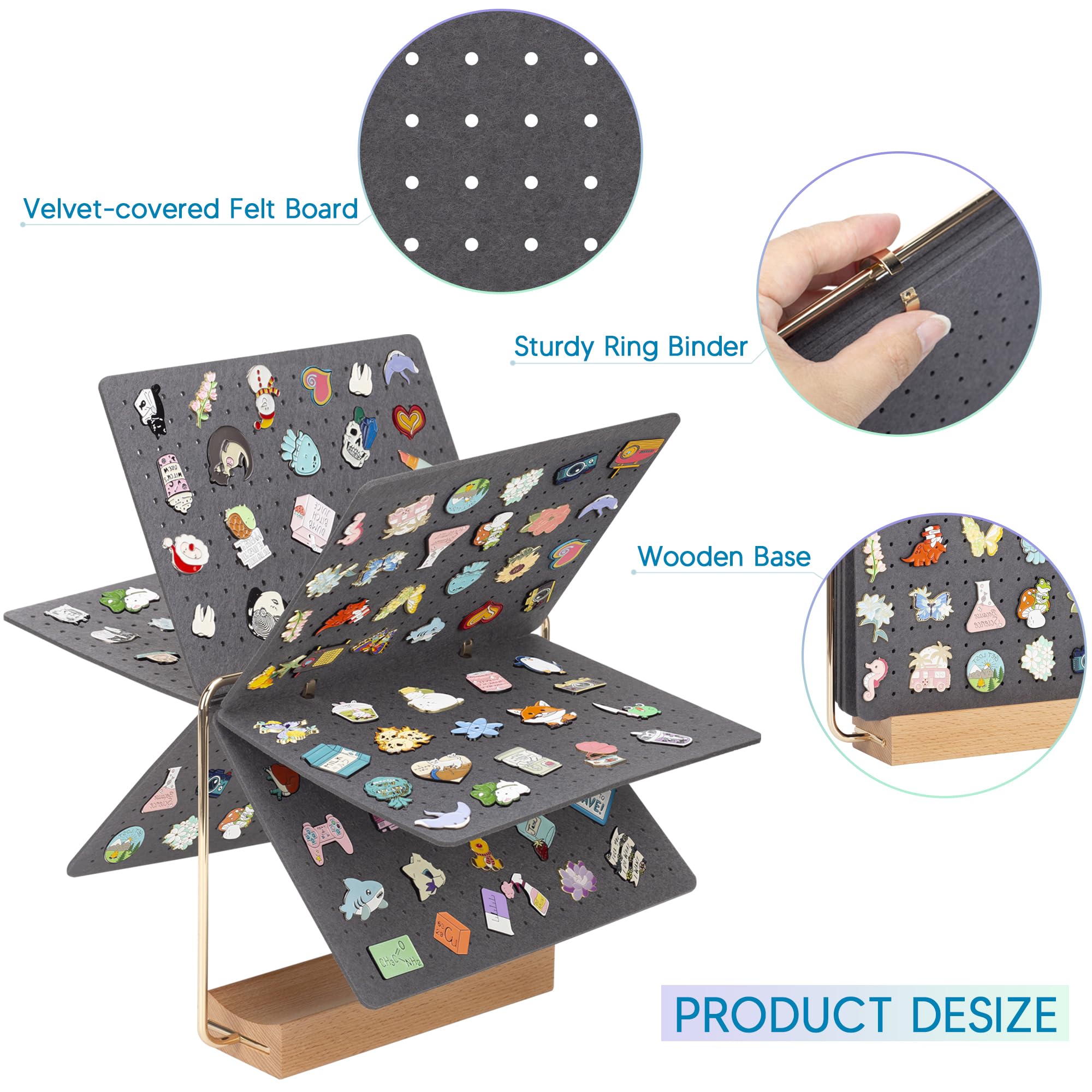 Enamel Pin Display PACMAXI Pin Display Stand - Holds 180+ Enamel Pins ...