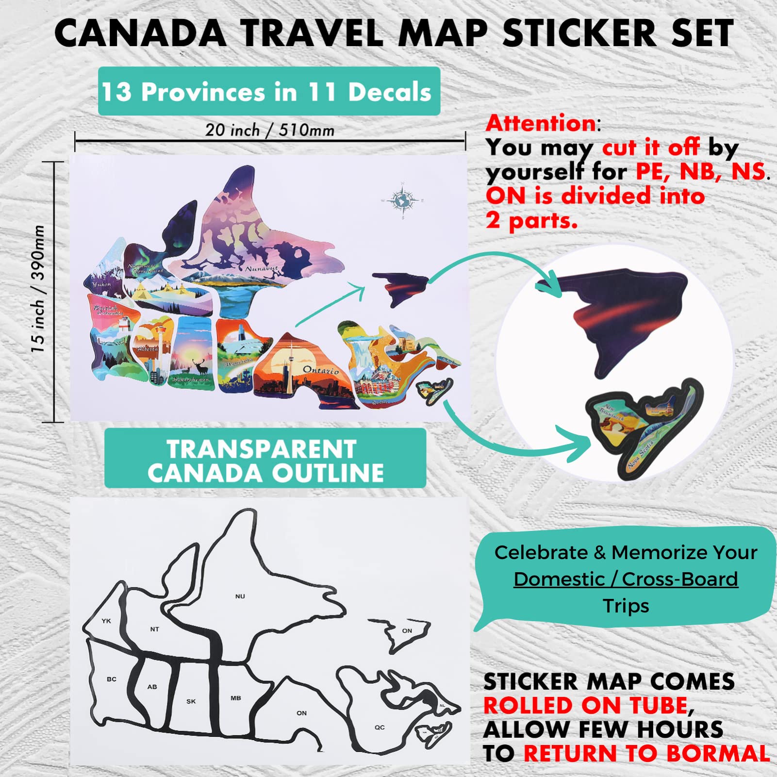 Snapklik.com : RV State Sticker Travel Map Of The United States ...