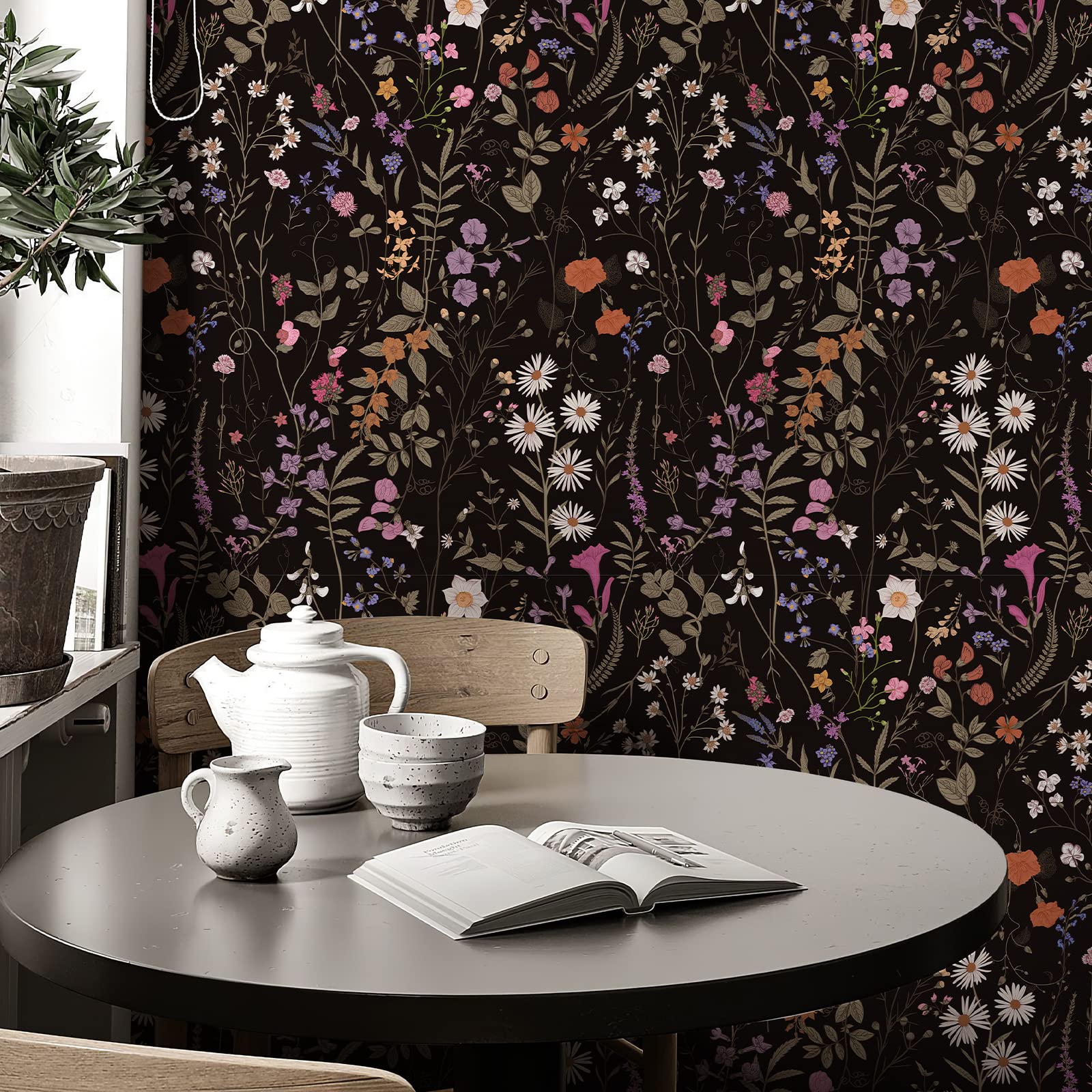 Snapklik.com : Wallpaper Self-Adhesive Blooming Vintage Colourful ...