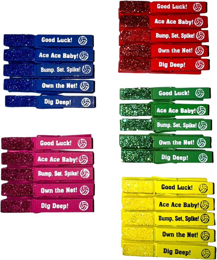 Amazon.com: Spirit Clips Volleyball Pins Clips Competition Pinning ...