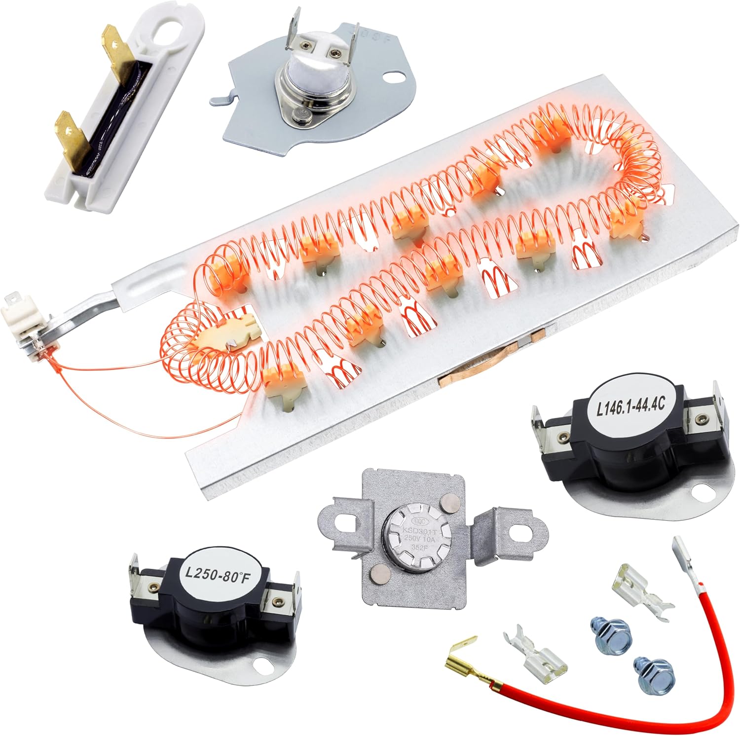 BlueStars 3387747 Dryer Heating Element Kit with Wire - For Whirlpool ...