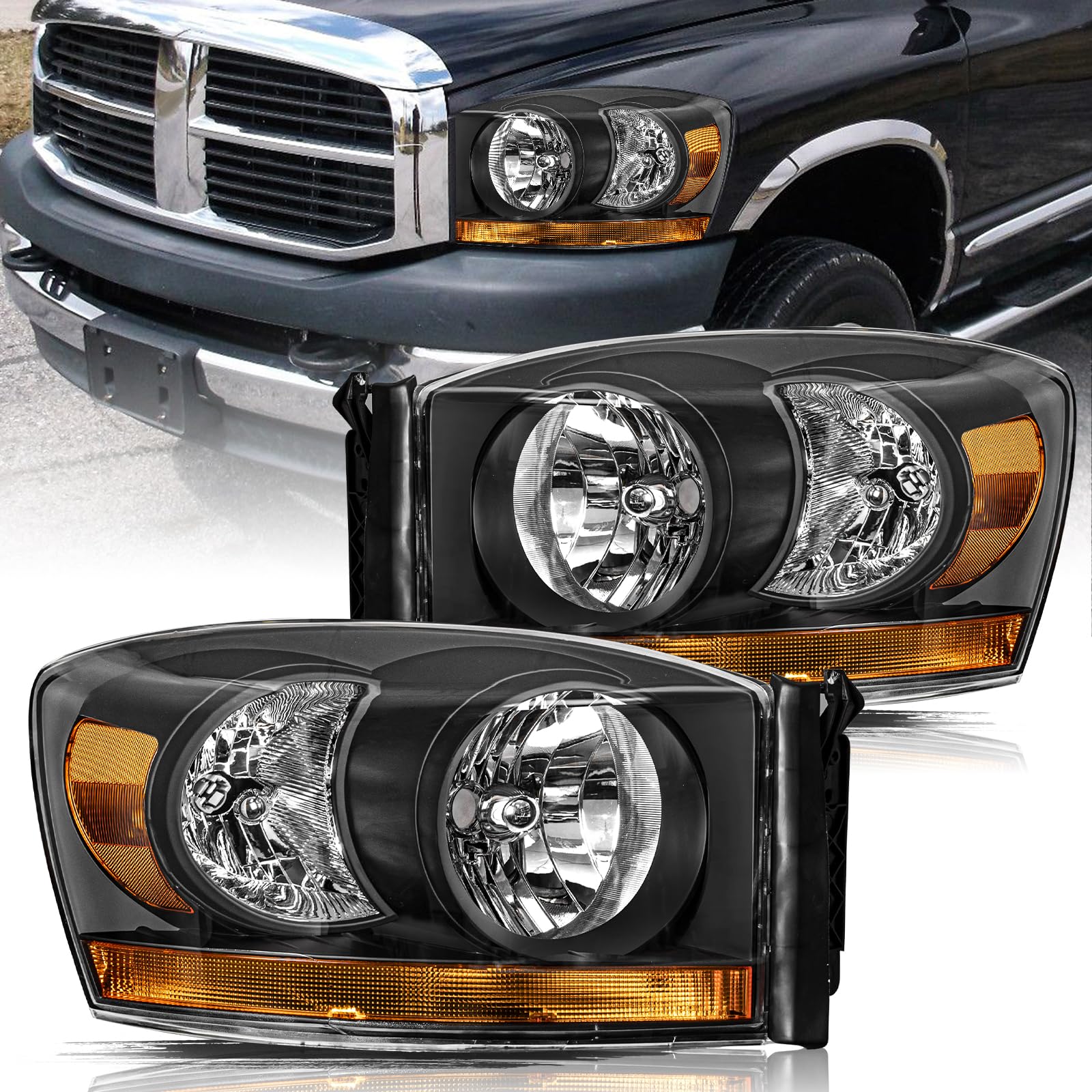 Snapklik.com : Aosky Headlight Assembly Pair Set Compatible