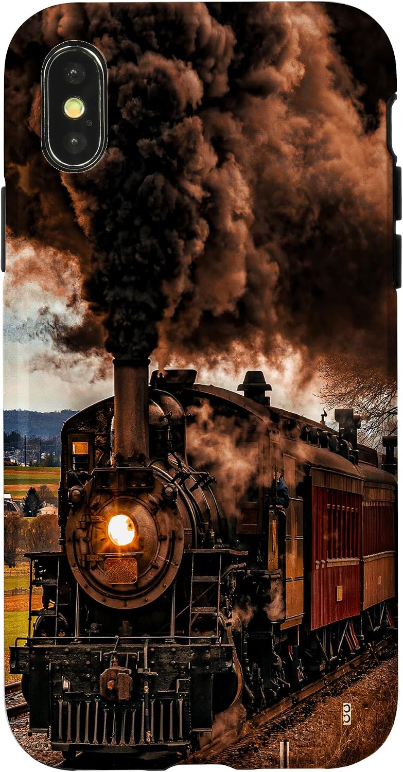Amazon.com: iPhone X/XS Vintage Train Steam Locomotive Engine Old Model ...