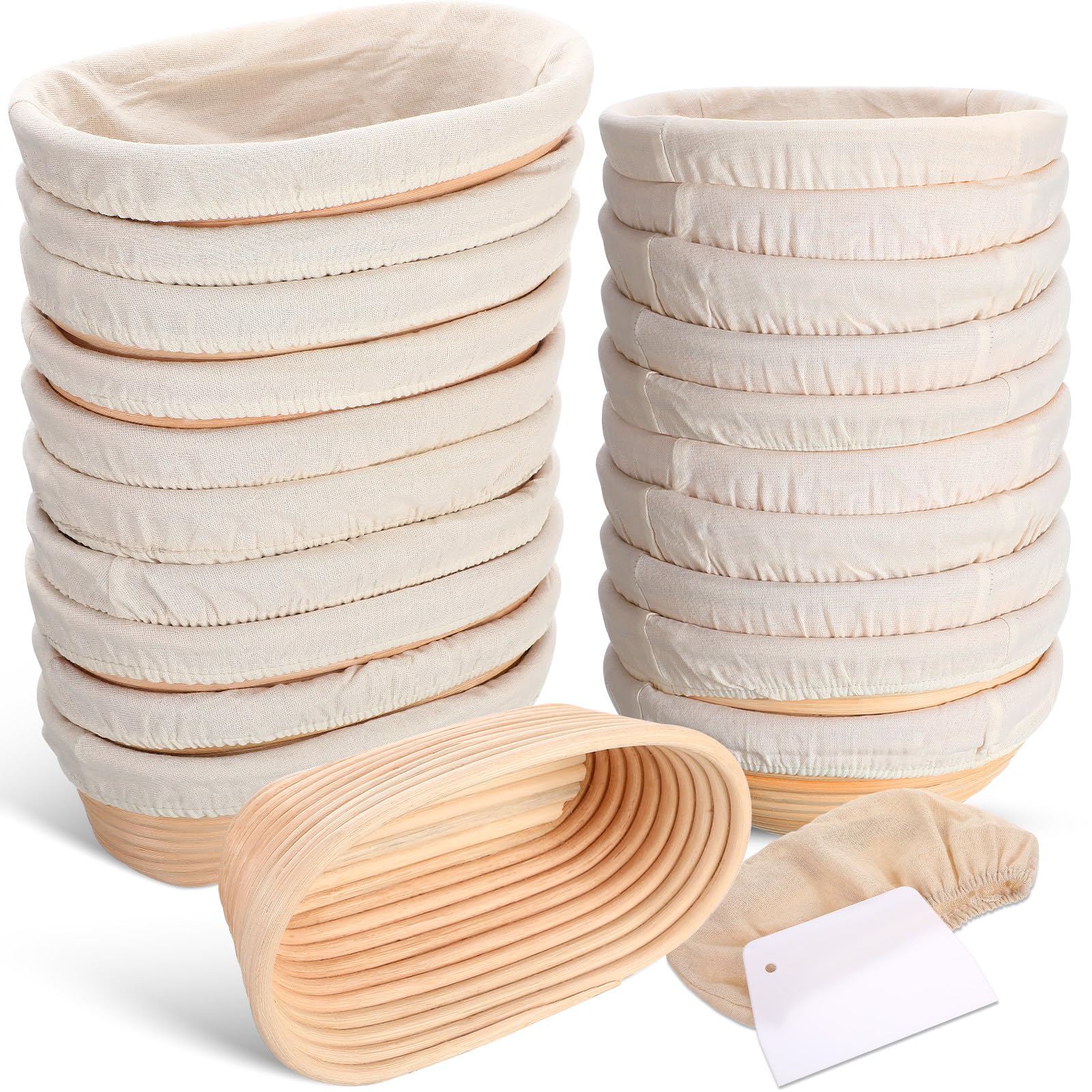 Amazon.com: Gejoy 20 Sets Bread Proofing Baskets Bulk Shaped Banneton ...